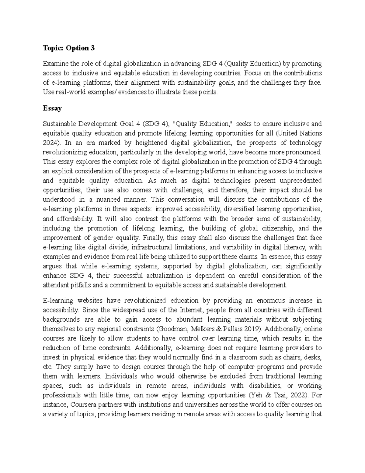GS 101 Essay: The Impact of Digital Globalization on SDG 4 Education ...