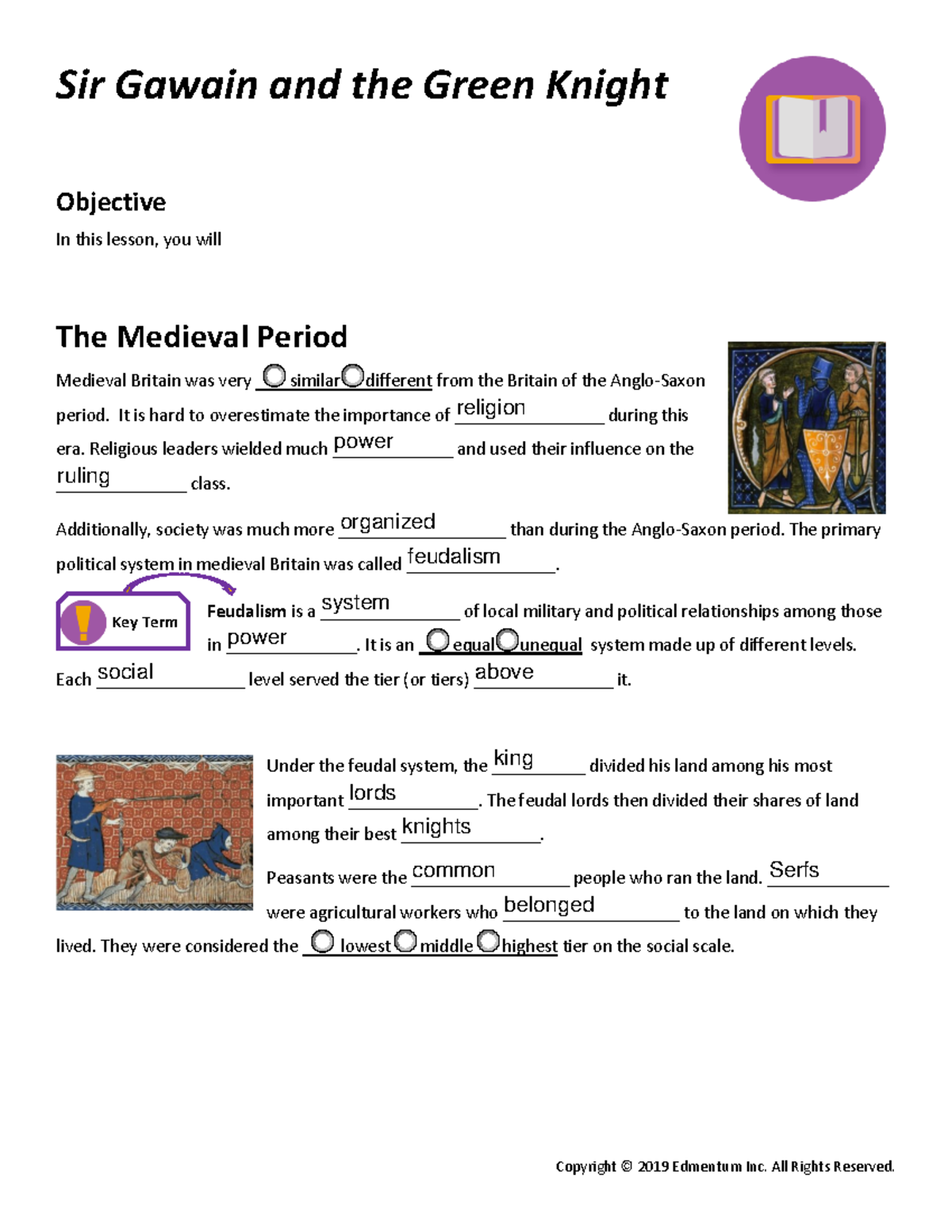 Sir Gawain and the Green Knight (ENG 101) Guided Lesson Notes - Studocu
