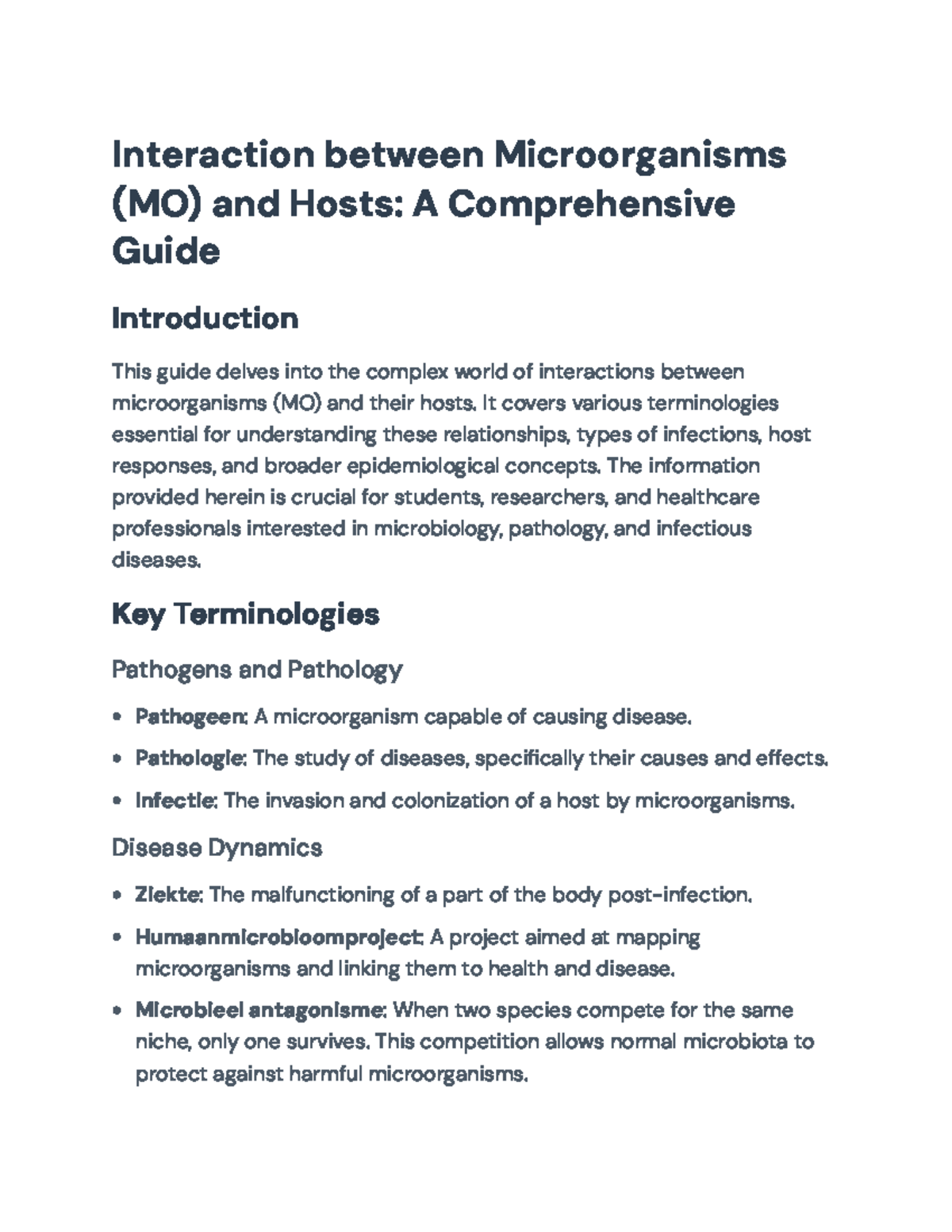 Interactions Between Microorganisms (MO) and Hosts: A Comprehensive ...