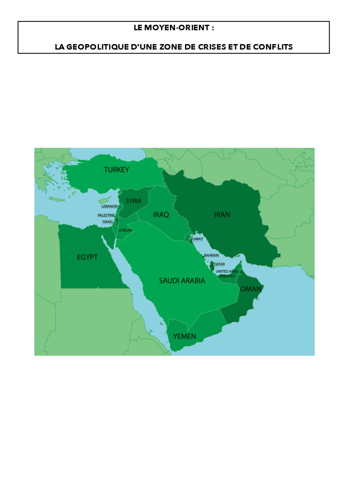 Géopolitique Du Moyen Orient Crises Et Conflits Geop 101 Studocu