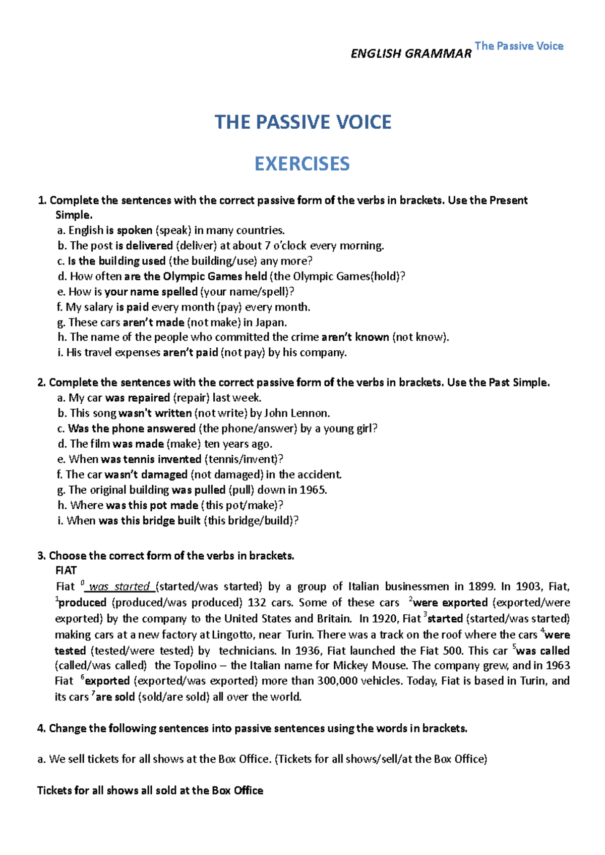 ENGL 101 Lecture Notes: Understanding the Passive Voice - Studocu