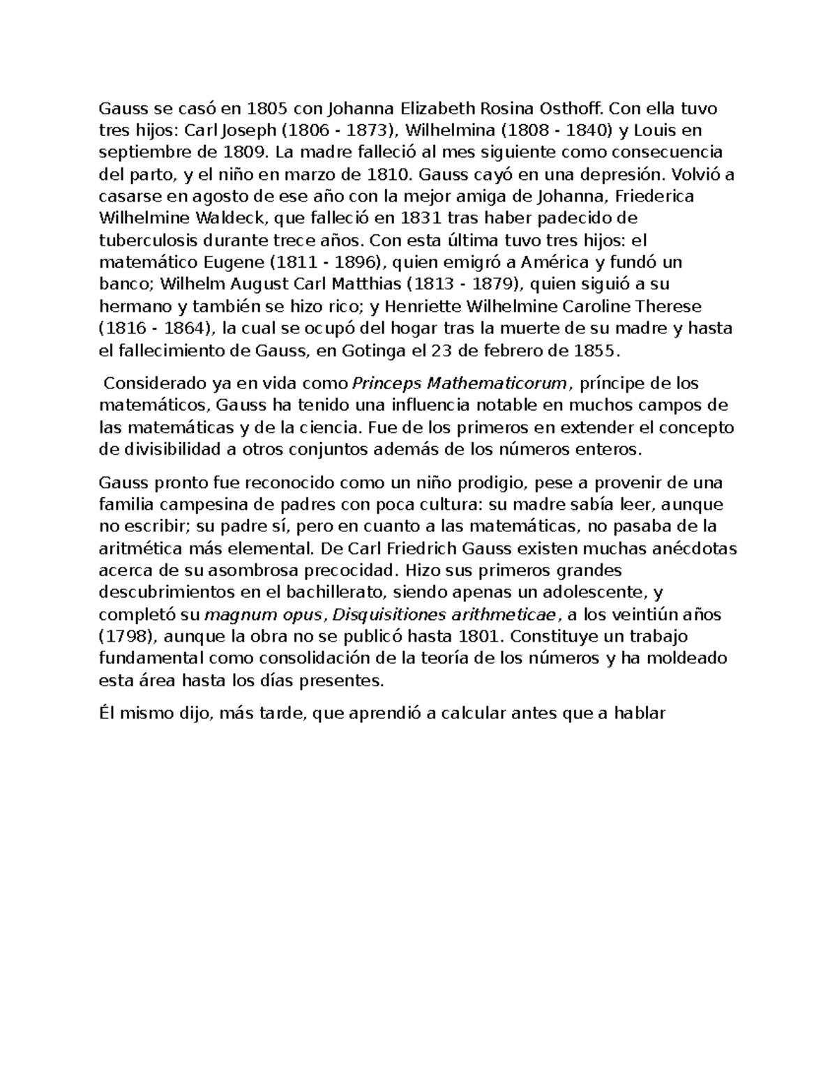 Apuntes de Matemática Discreta: Gauss y Resolución de Fórmulas - Studocu