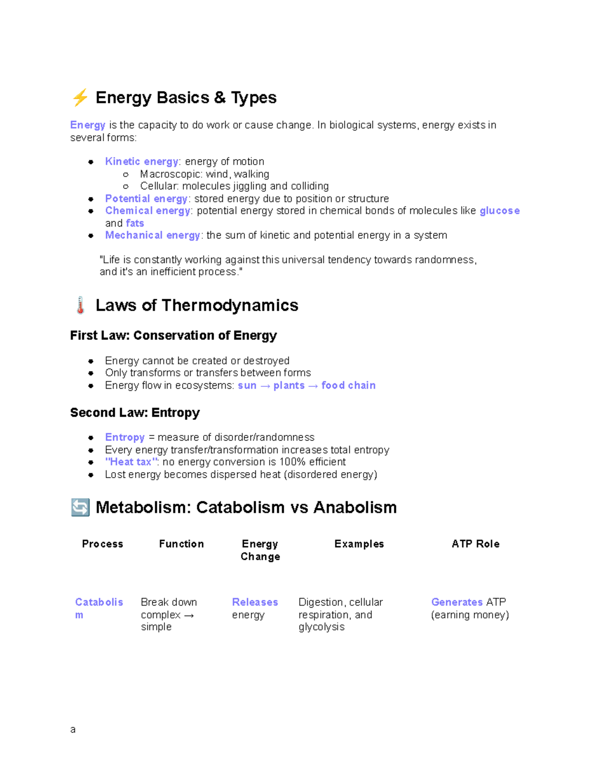Energy Basics & Types: Lecture Notes - Studocu