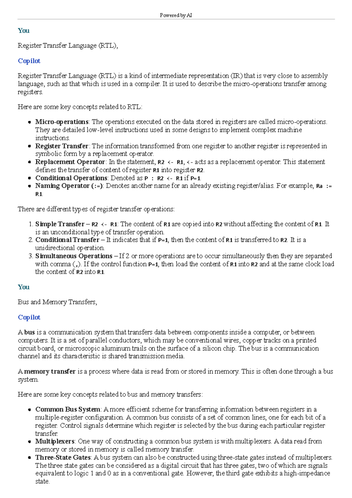 COA Unit 2 - Notes on Register Transfer Language & Micro-Operations ...