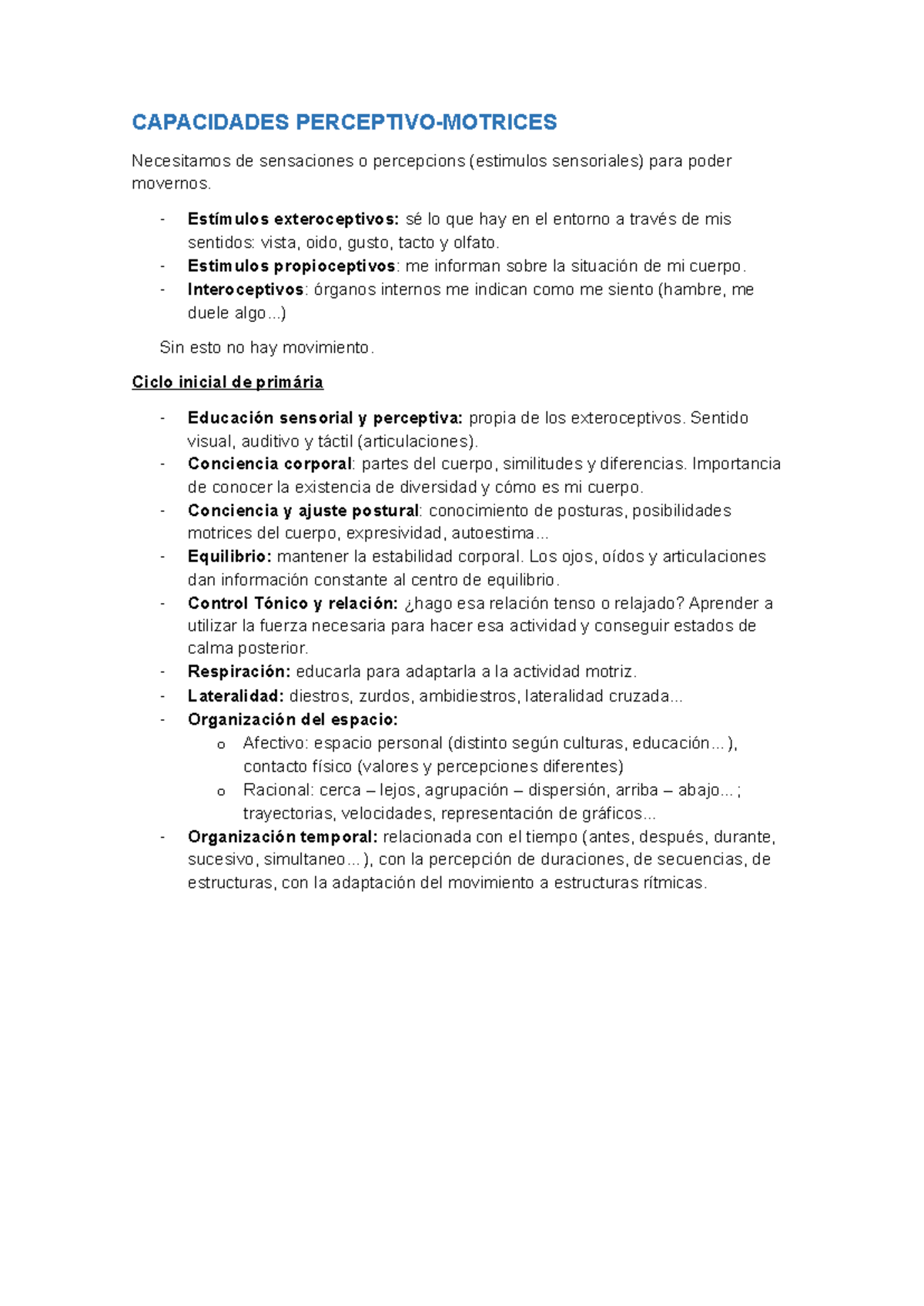 Bloque 1: Capacidades Perceptivo-Motrices y su Impacto en el Movimiento ...