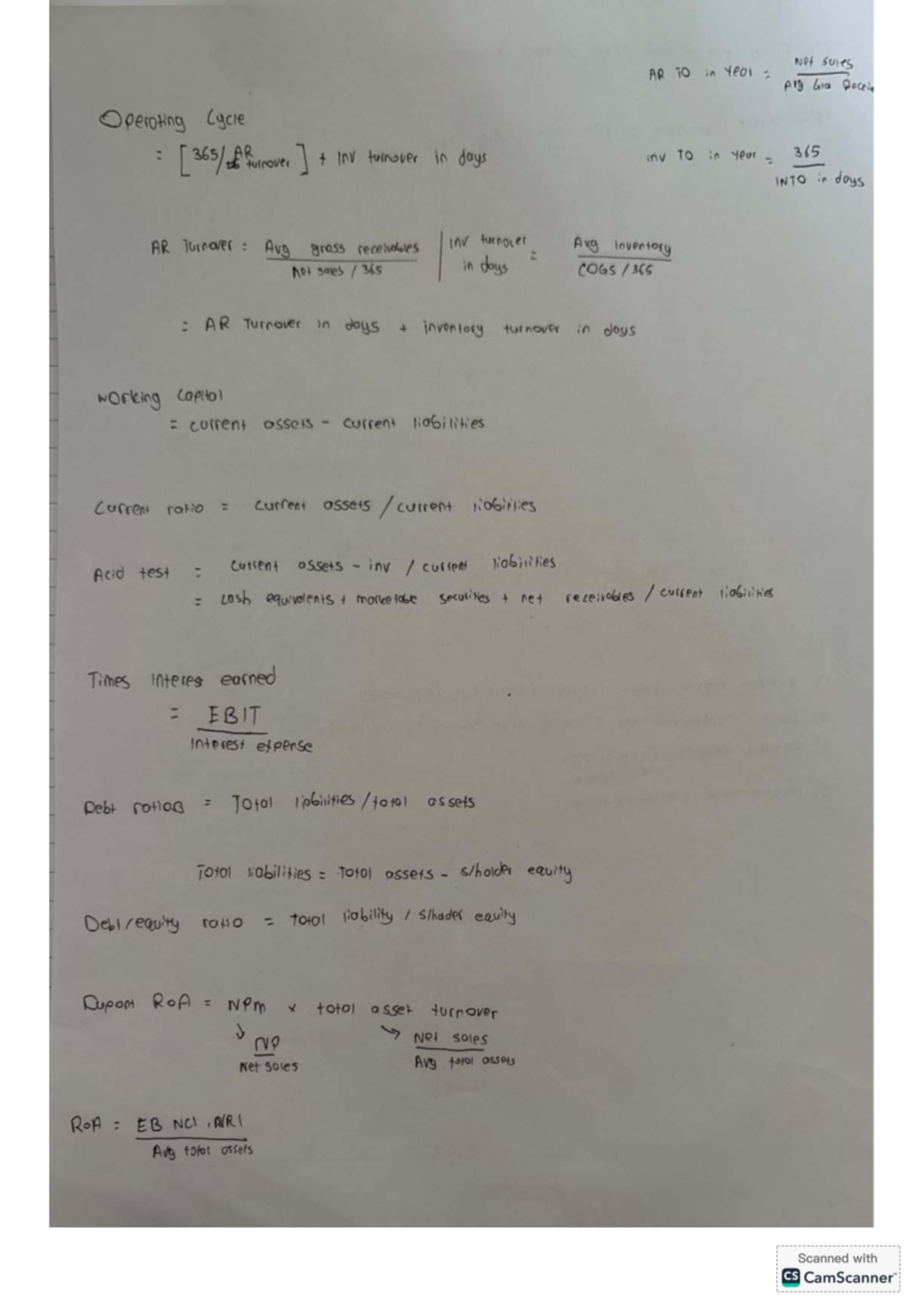Far670 Test Formula: Analyzing AR Turnover and Financial Ratios - Studocu