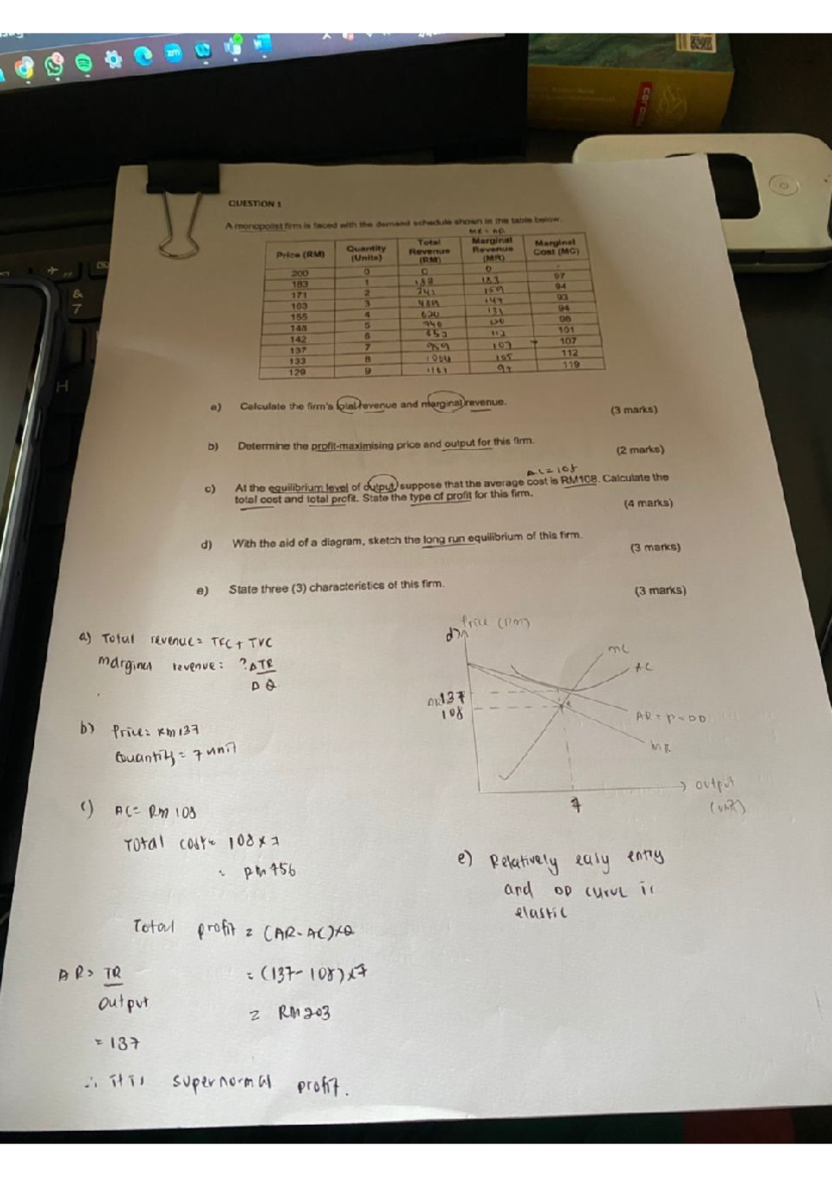 ECO Tutorial: Monopolistic Competition & Monopoly Analysis - Studocu