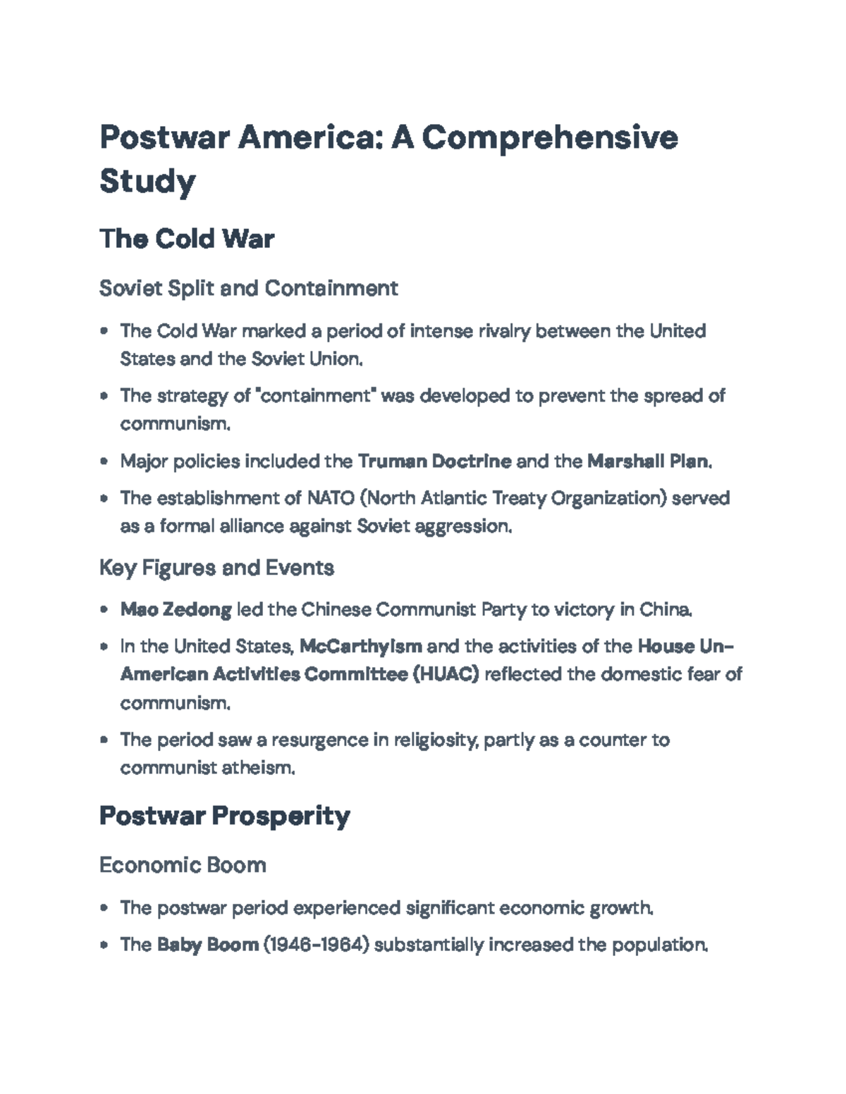 Postwar America: Key Events and Social Movements Overview - Postwar ...