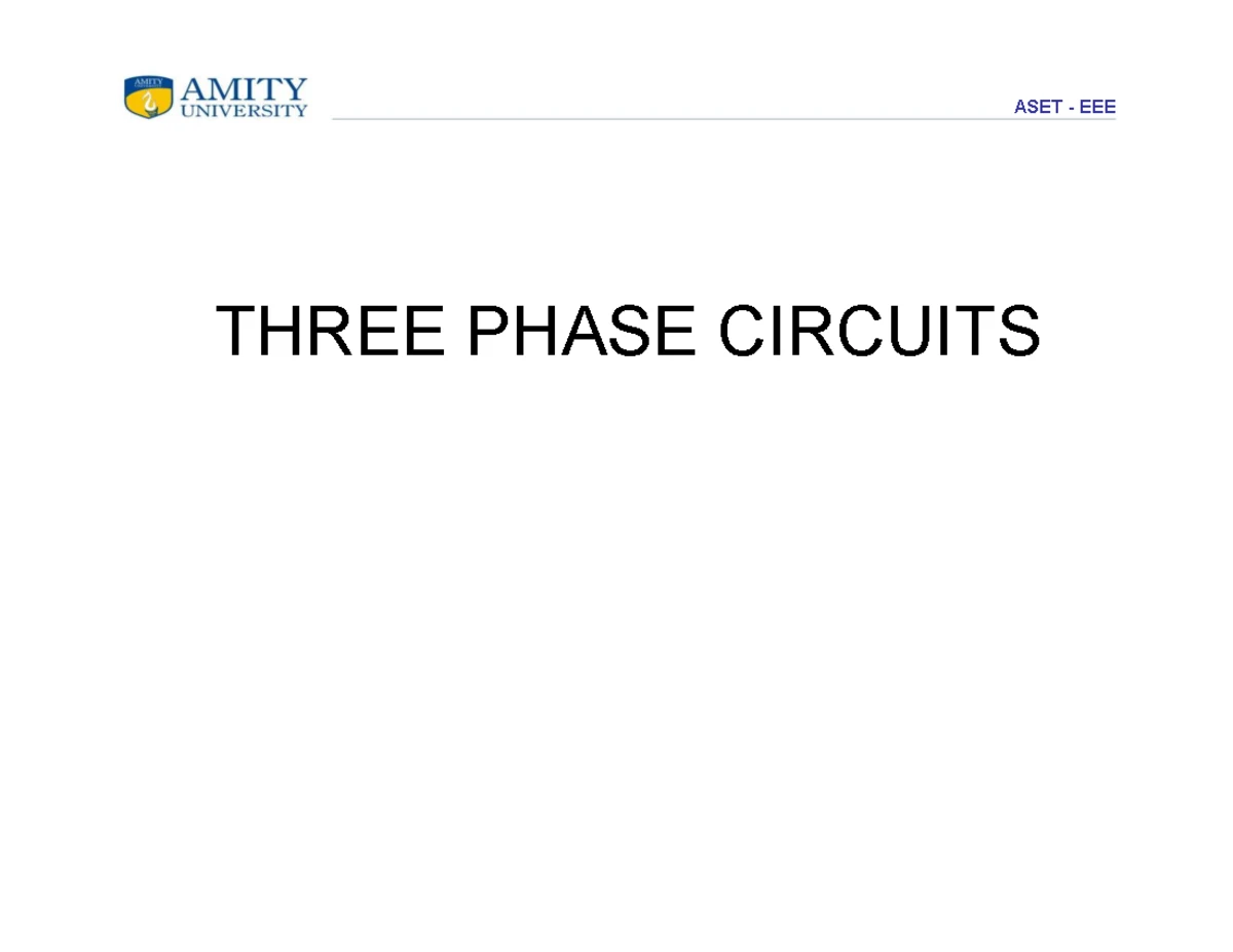 L4 Polyphase Circuits - PPT - Basic Electronics Engineering - ASET ...