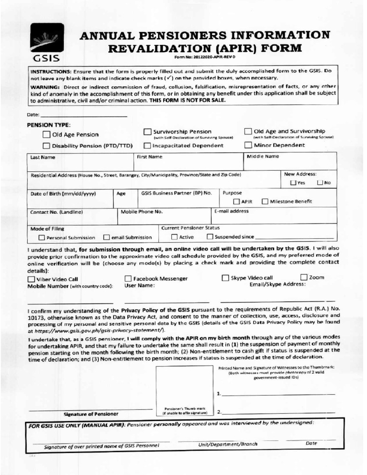 GSIS APIR Form - Important Submission Guidelines & Tips - Studocu