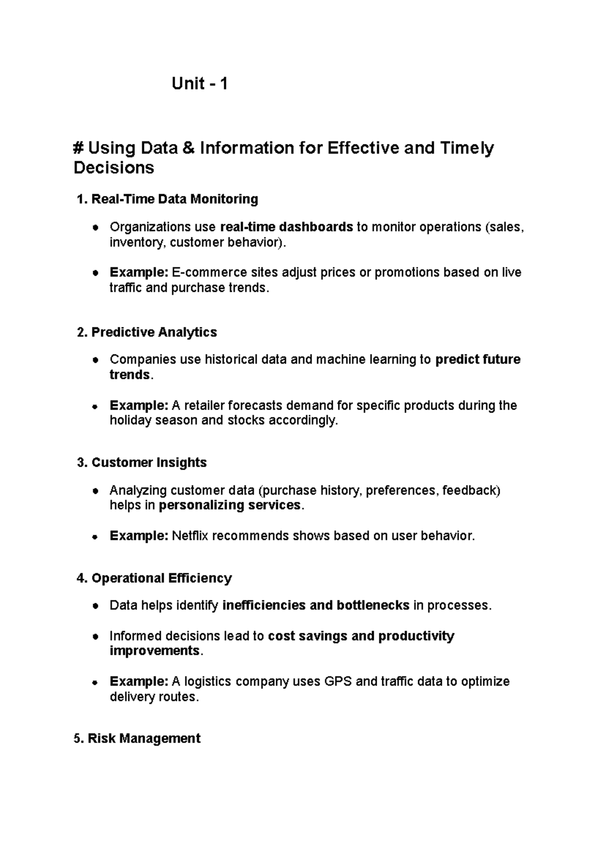 Unit - 1 BI - Google Docs - this is the bi tutorial - Unit - 1 # Using Data & Information for ...