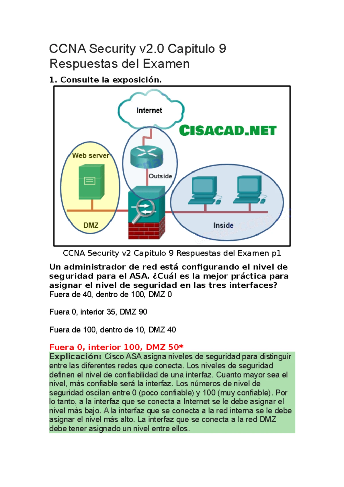 CCNA Security v2.0 Capitulo 6 Respuestas del Examen - ¿Qué tipo de ataque de salto de VLAN se ...