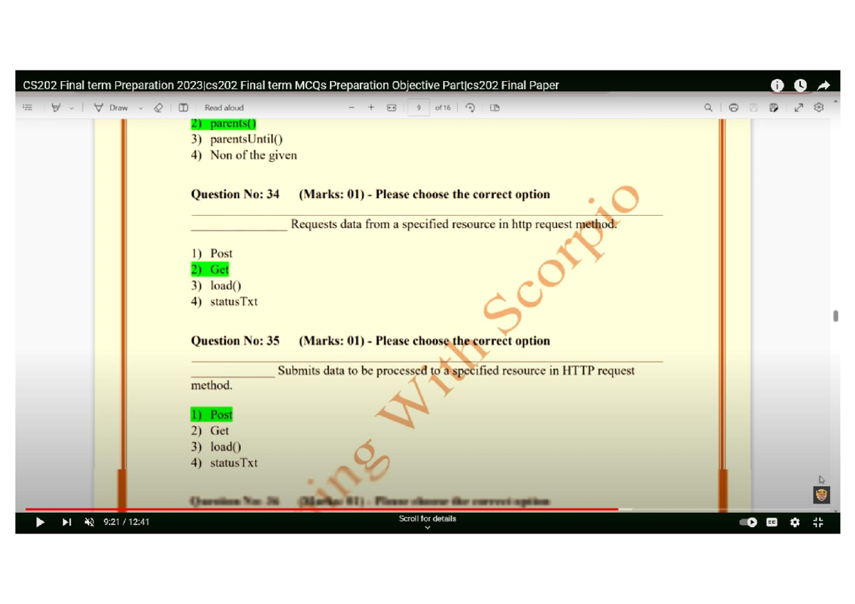 CS202 Quiz 3 Solutions and MCQs for Final Exam Preparation - Studocu