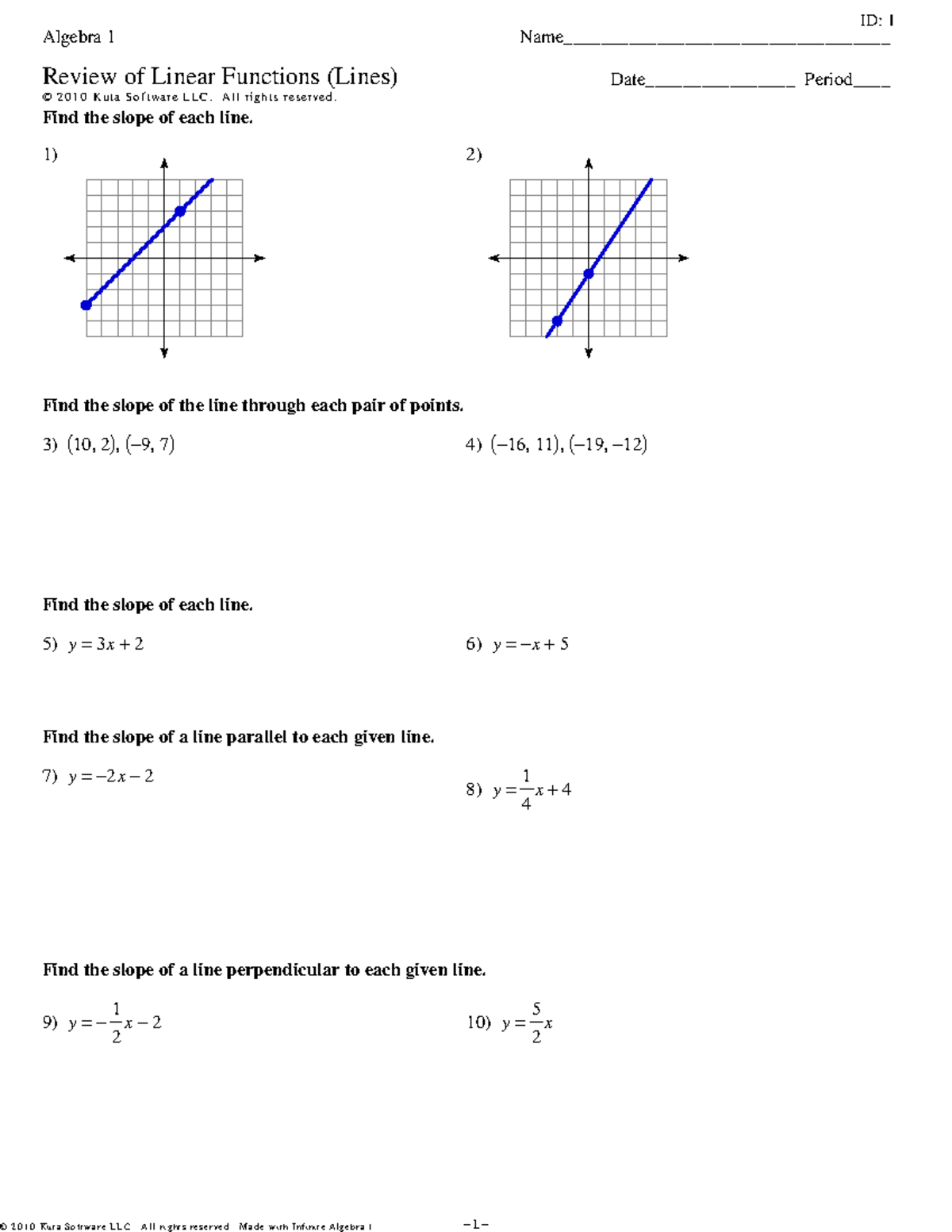 Linear functions review packet - © 2 E 2 M 0 D 1 N 0 X uKnu ot LaI ZS ko c fJt c wV anr oeh ...