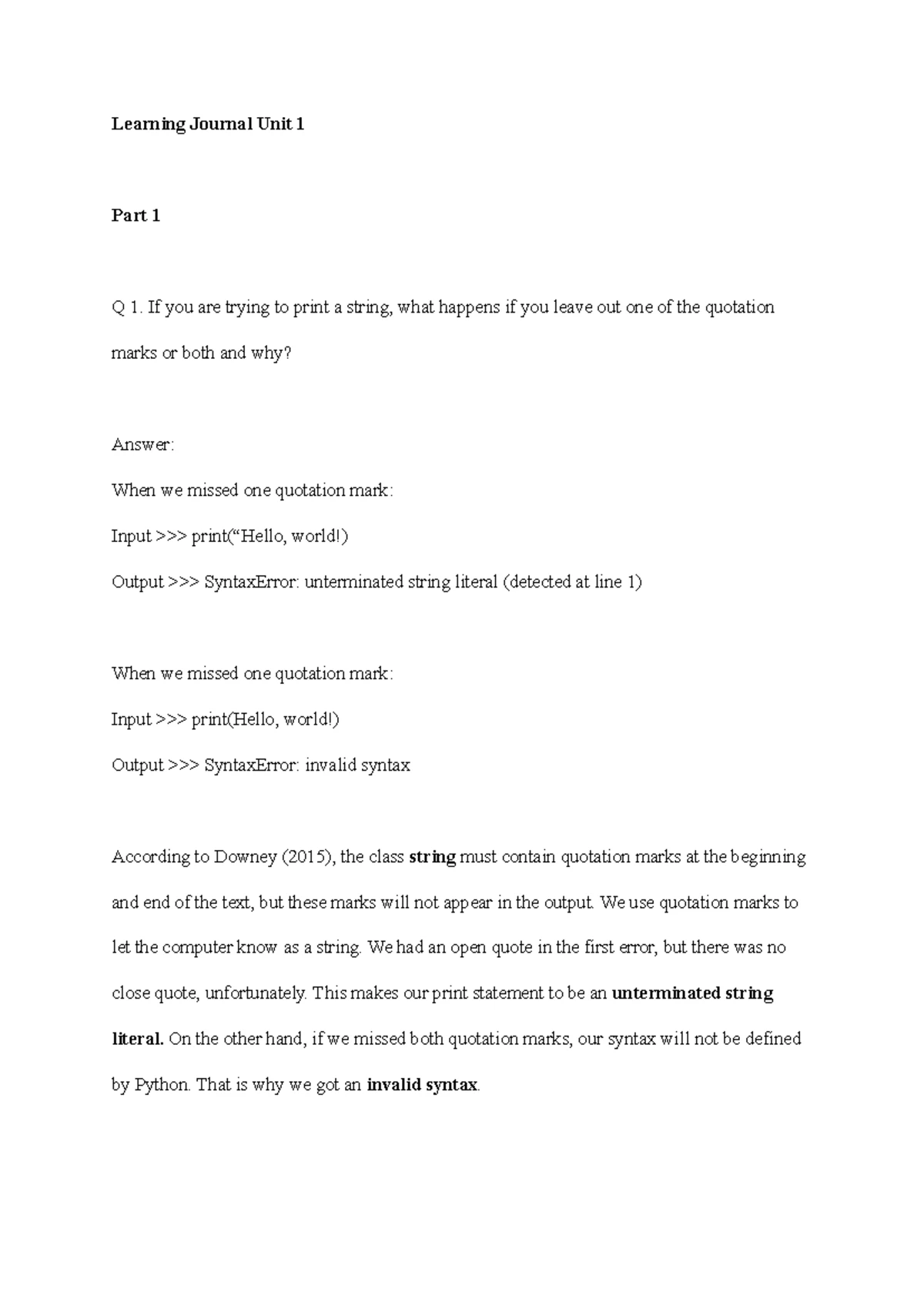 CS1101 Final Exam - Question 1 Answer saved Marked out of 1. Flag question Question text What is ...