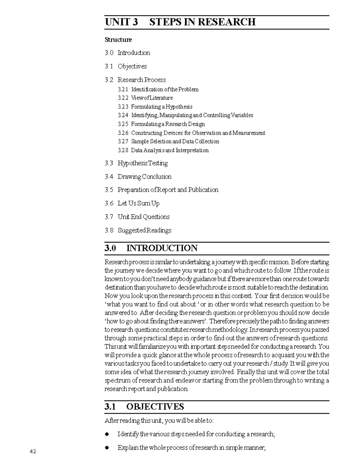 UNIT 3: STEPS IN RESEARCH METHODOLOGY - UN SOCIAL RESEARCH METHODS ...