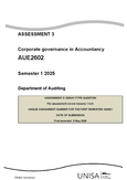 AUE2602 - Unisa - Auditing Corporate Governance In Accounting - Studocu