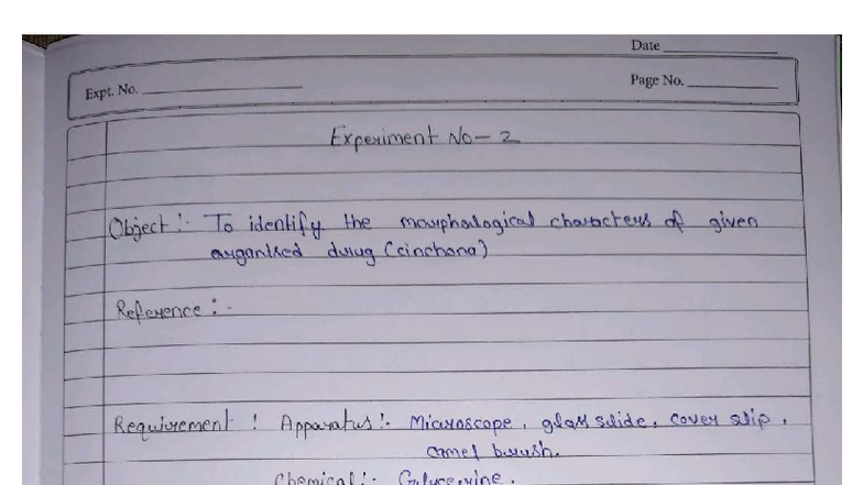 Experiment 2: Morphological & Microscopic Study of Cinchona & Clove ...