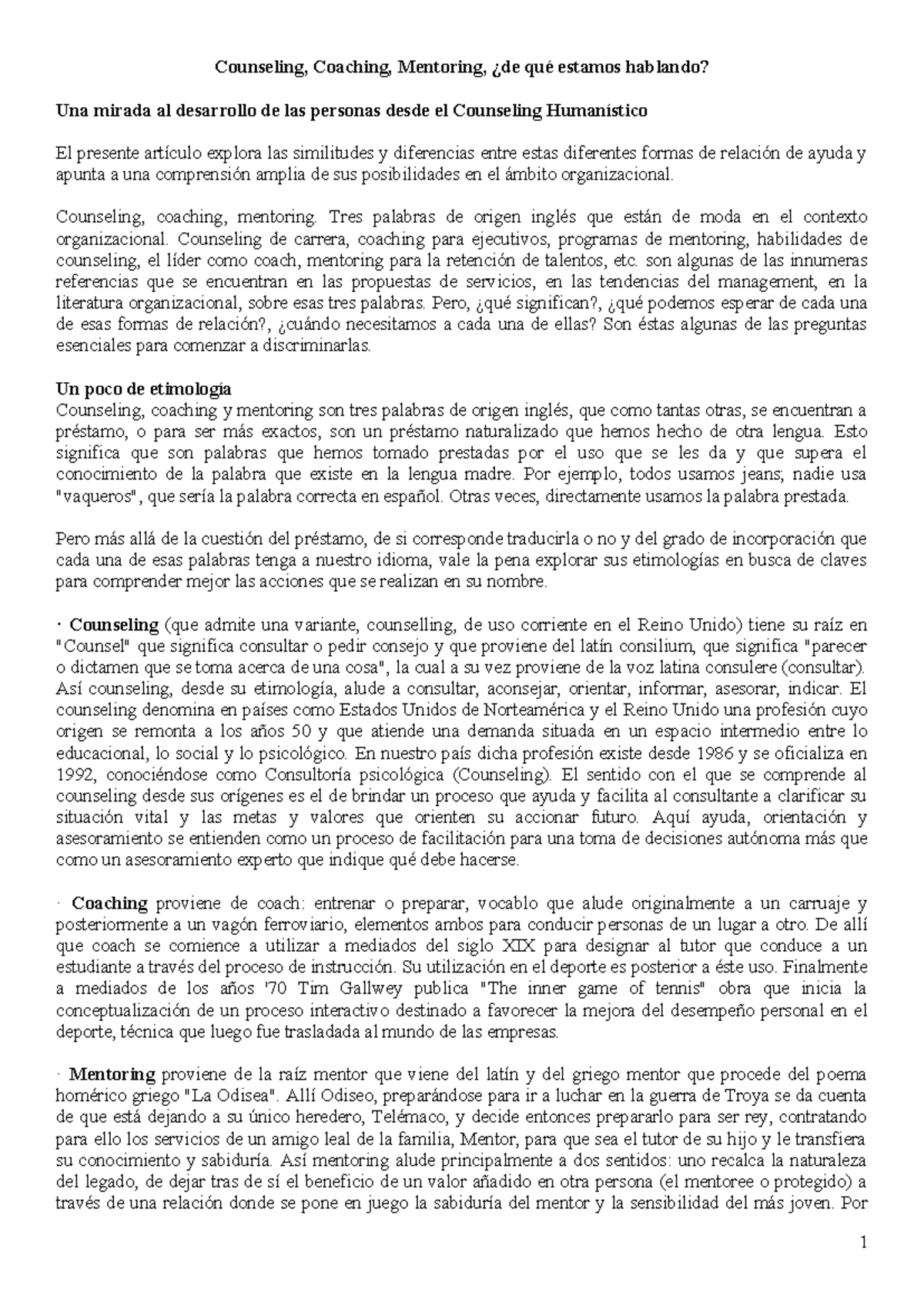 610213398: Counseling, Coaching y Mentoring en el Desarrollo ...