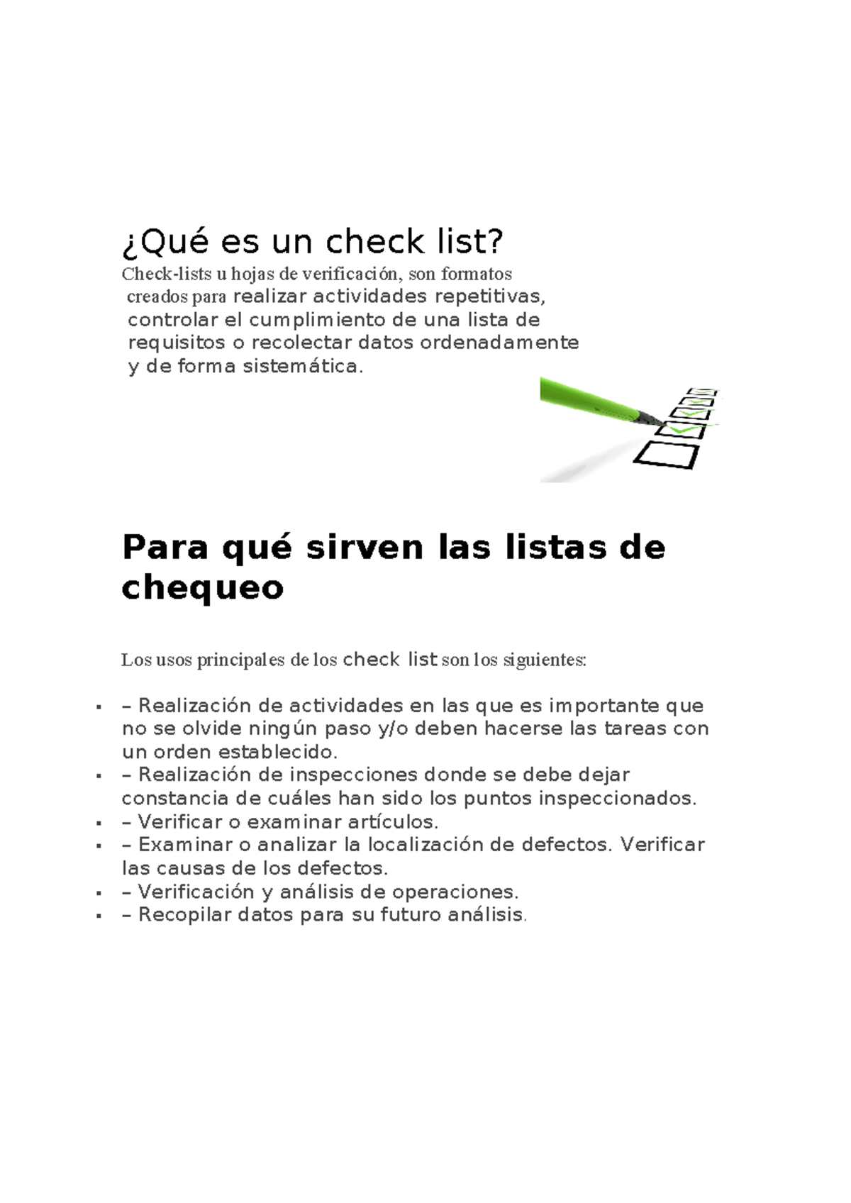 Check-list: Uso y Formato en la Entrega-Recepción de Vehículos - Studocu