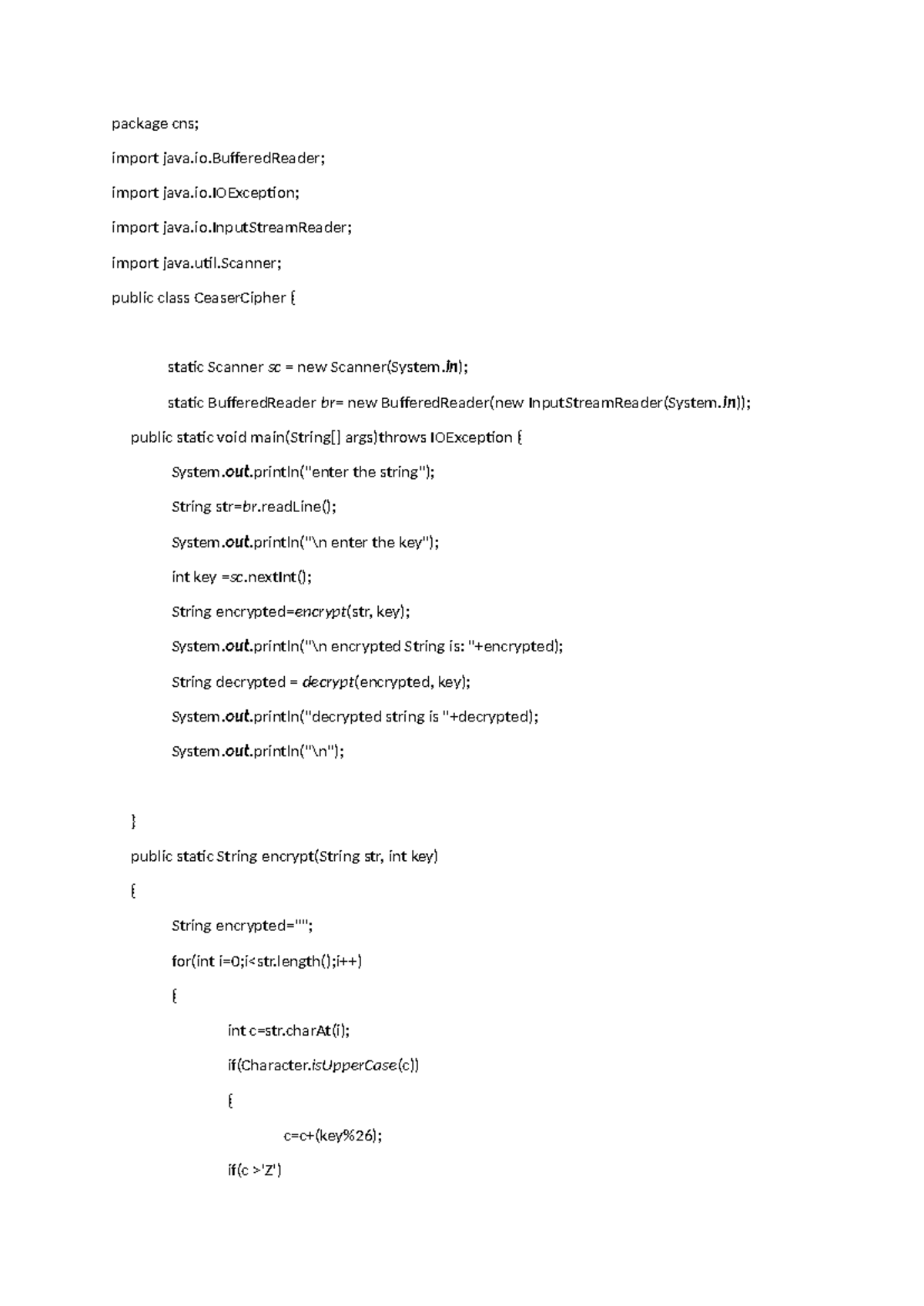 Cryptography Network Security: Ceaser & Hill Cipher Implementation ...