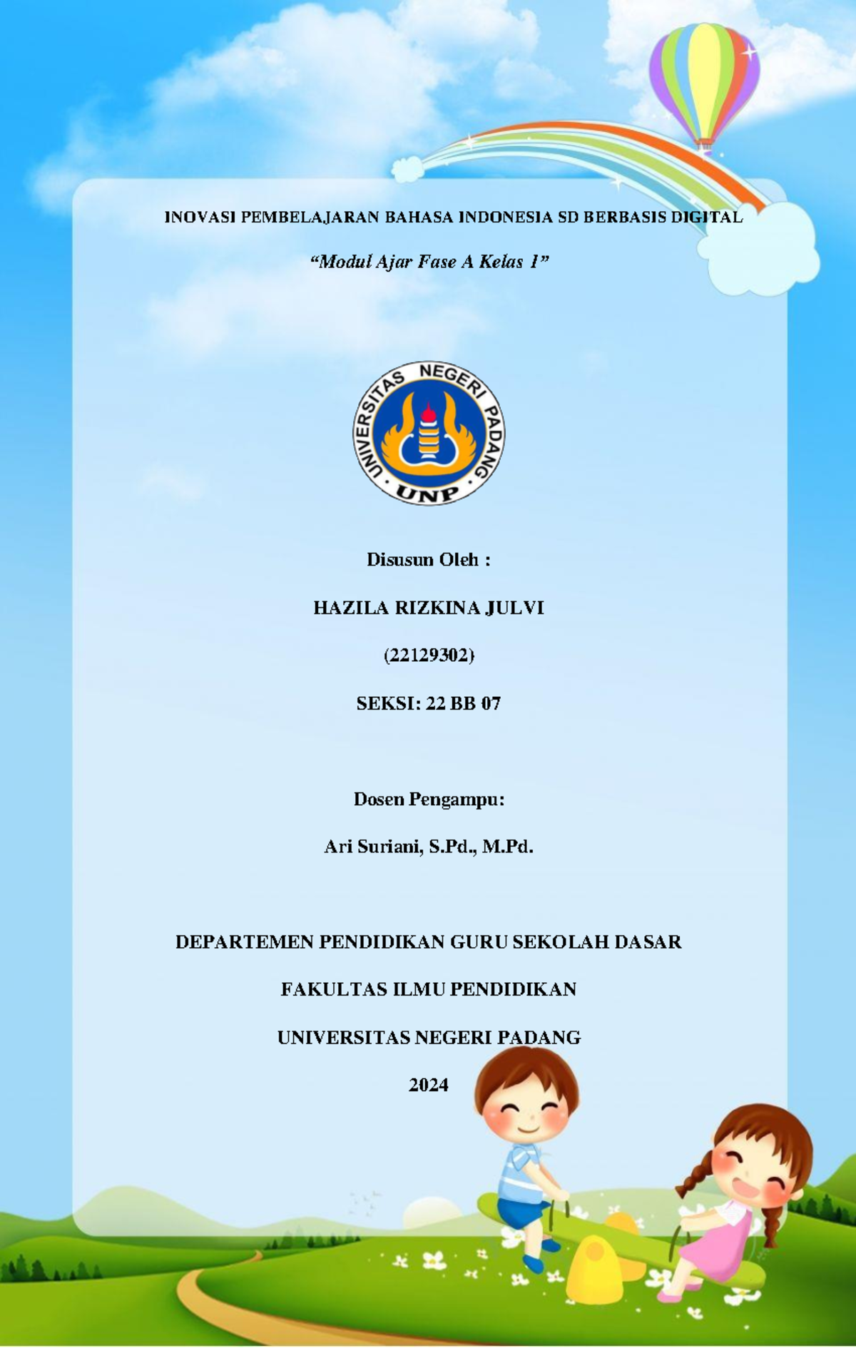 Modul Ajar B.INDO Kelas I: Membaca Permulaan Fase A 2024 - Studocu