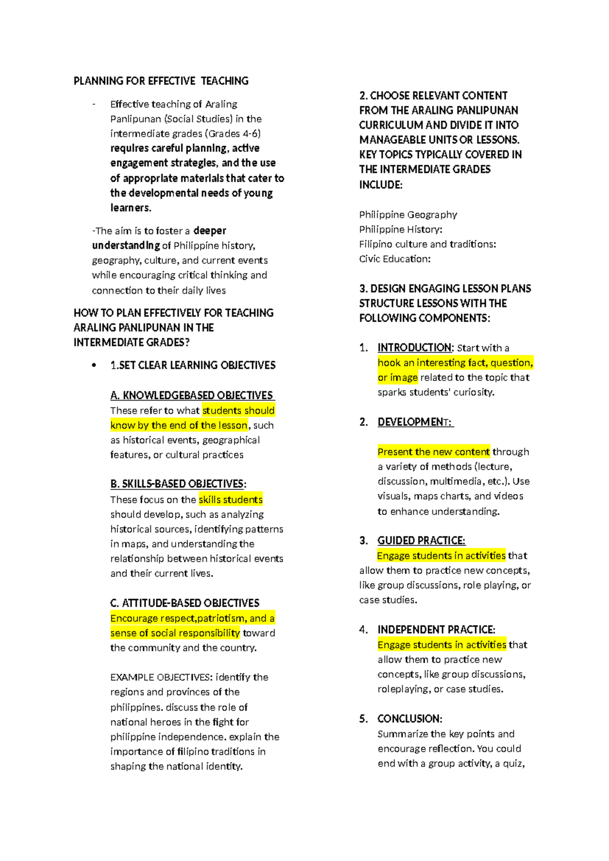 Effective Teaching Strategies for Araling Panlipunan in Grades 4-6 ...