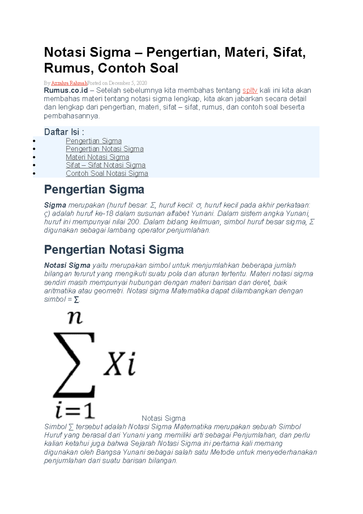 Notasi Sigma - yyes - Notasi Sigma – Pengertian, Materi, Sifat, Rumus ...