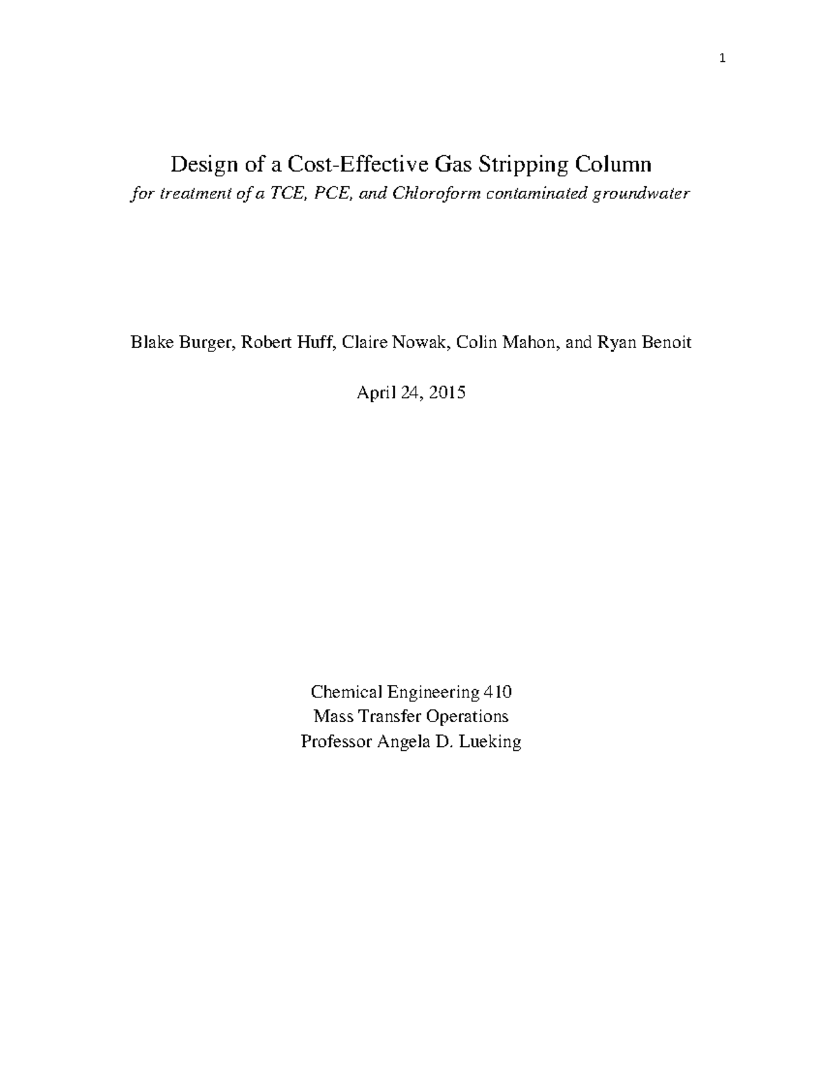 Design of a Stripper - Hello - Design of a Cost-Effective Gas Stripping ...