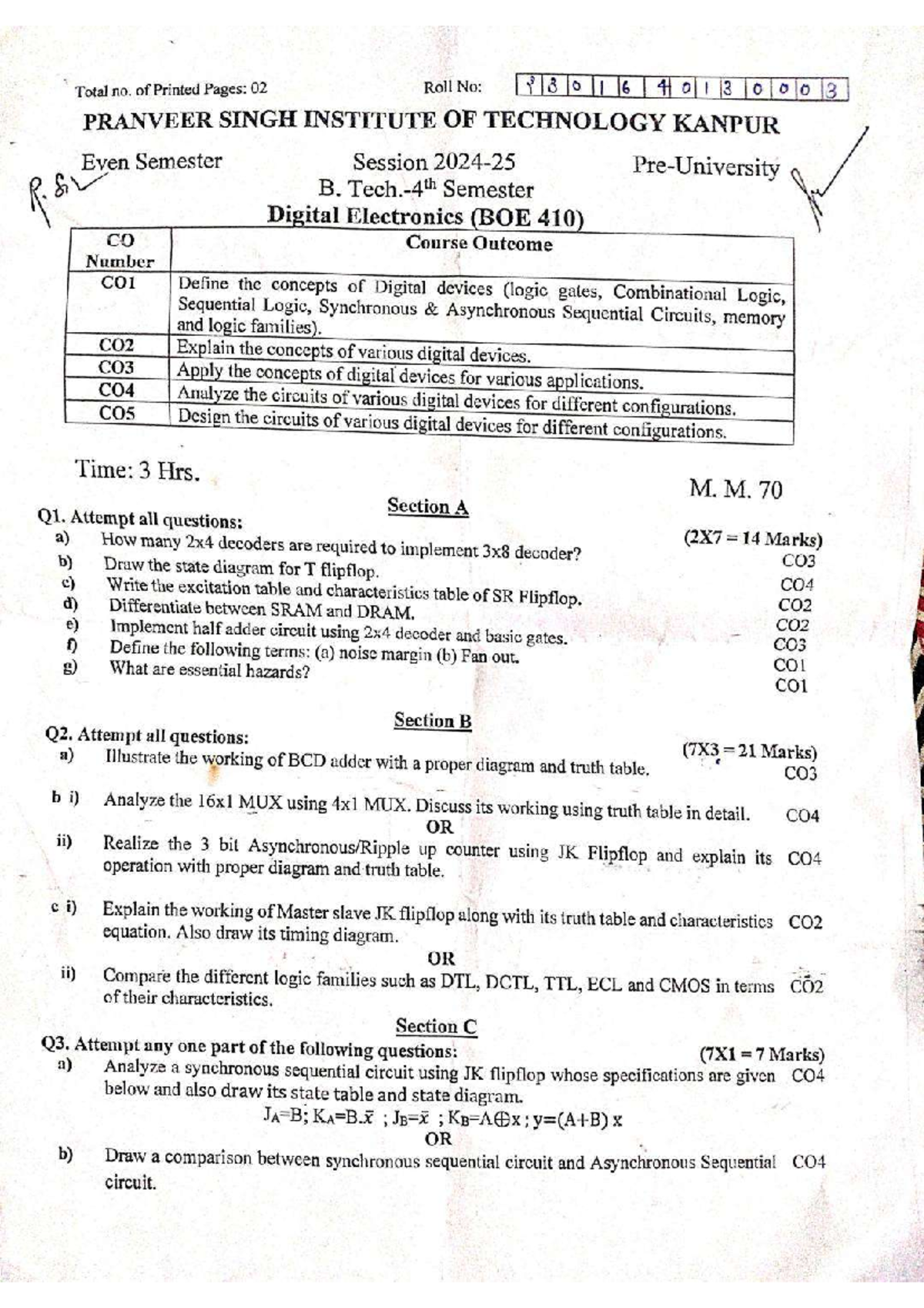 Digital Electronics (BOE 410) Final Exam Study Guide - Studocu