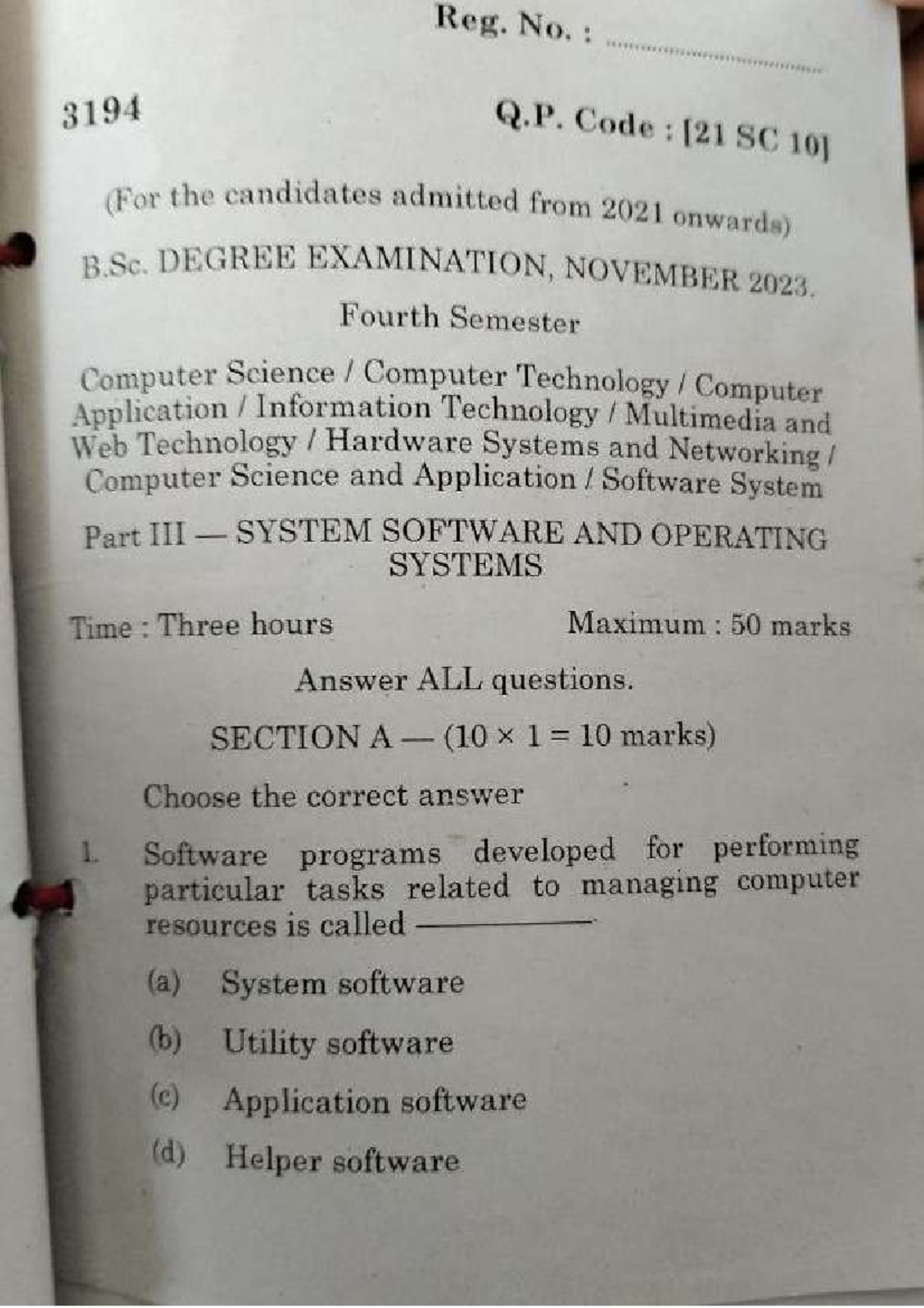 System Software and Operating Systems - Exam Notes (BCS 3194) - Studocu