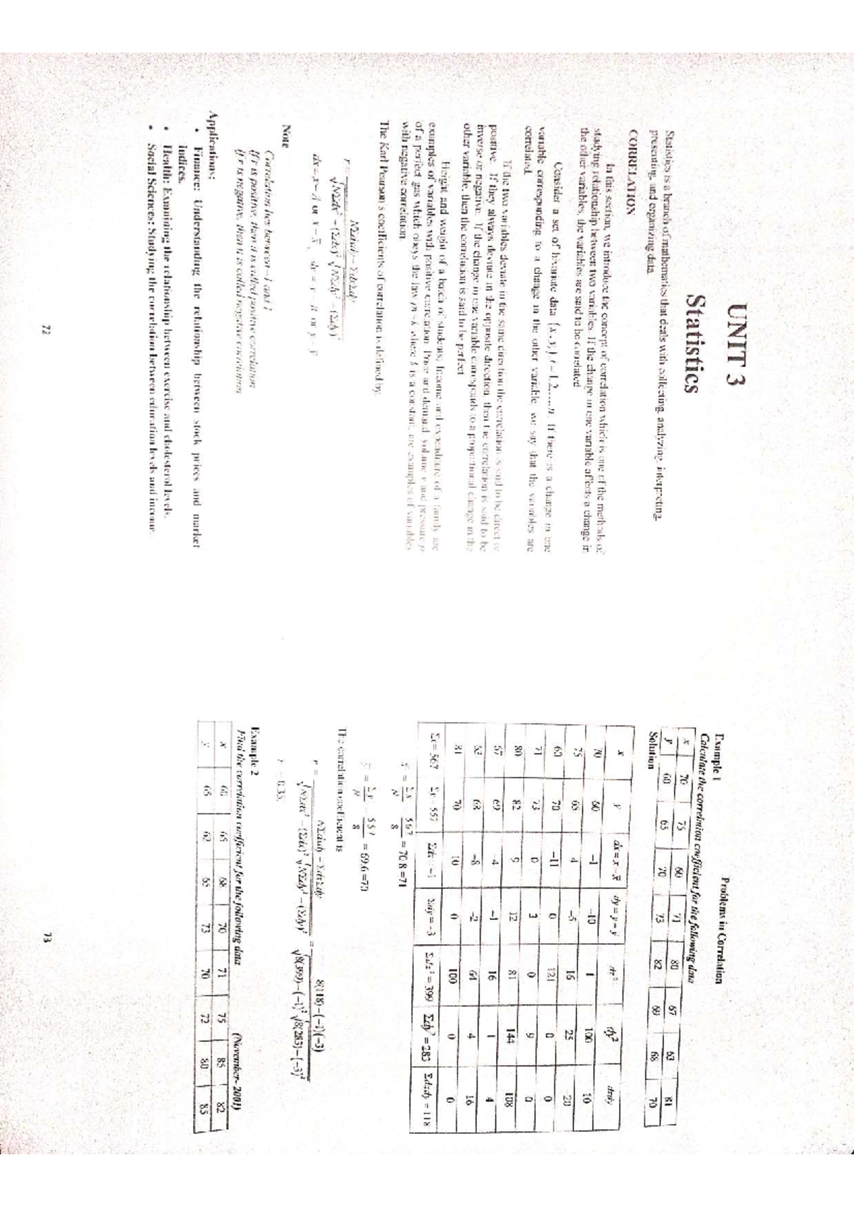 Unit 3: Correlation and Regression Problems in Statistics - Studocu