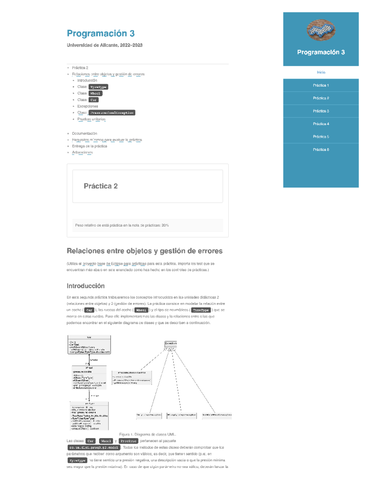 Practica 2 - P3 - Enunciado de las prácticas de la asignatura Programación 3 - Programacion 3 ...
