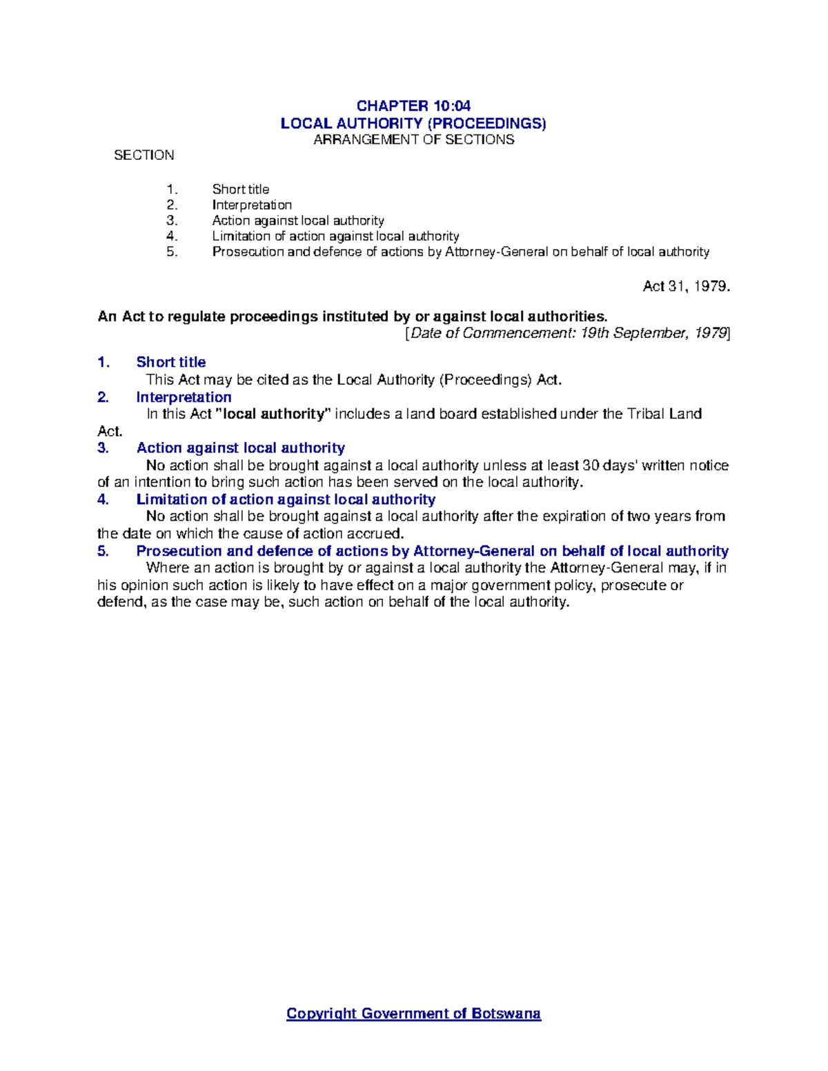 Chapter 10: Local Authority Proceedings Overview (Act 31, 1979) - Studocu