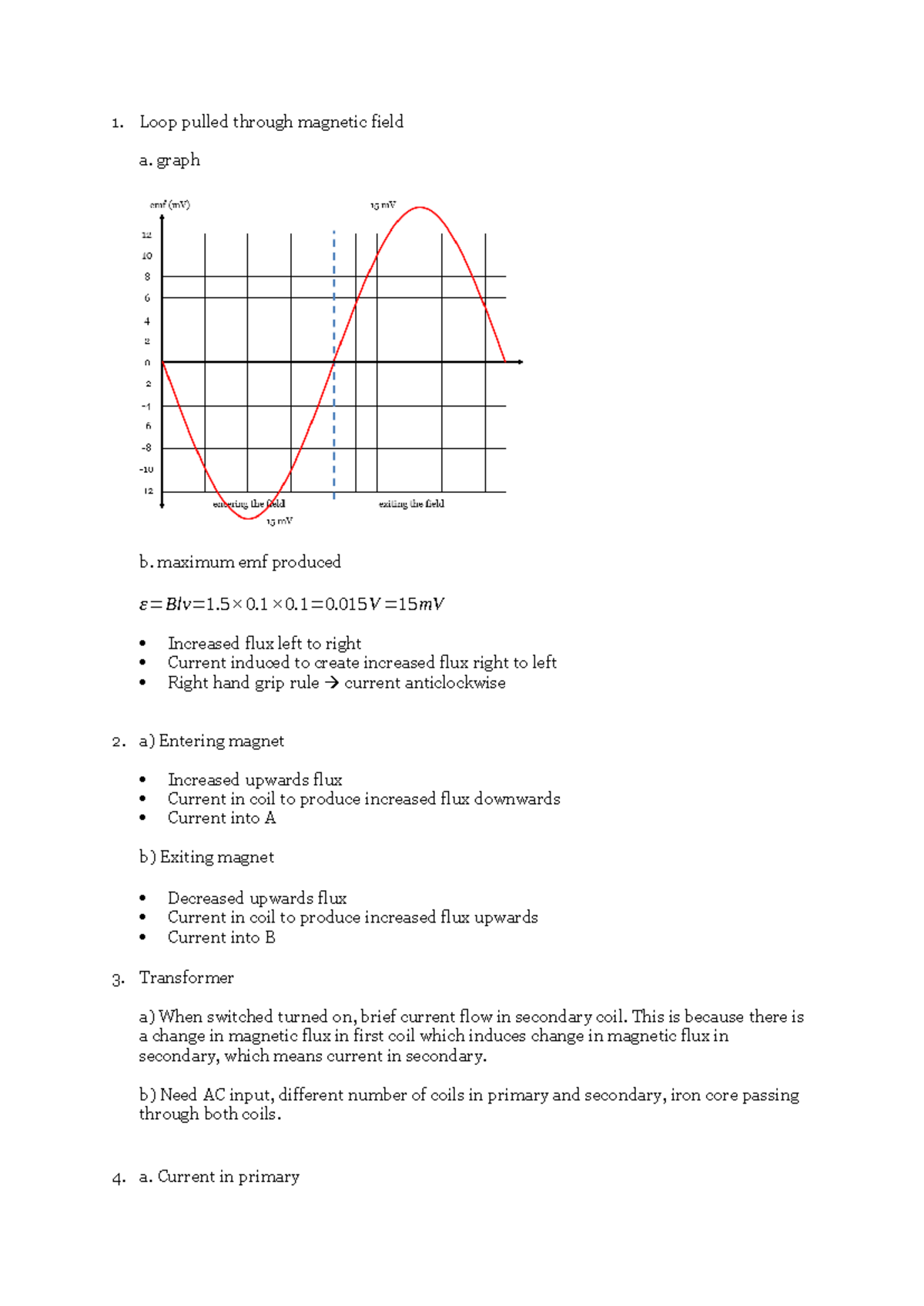 Practice SAC Solutions 2025: Electromagnetism and Transformers - Studocu