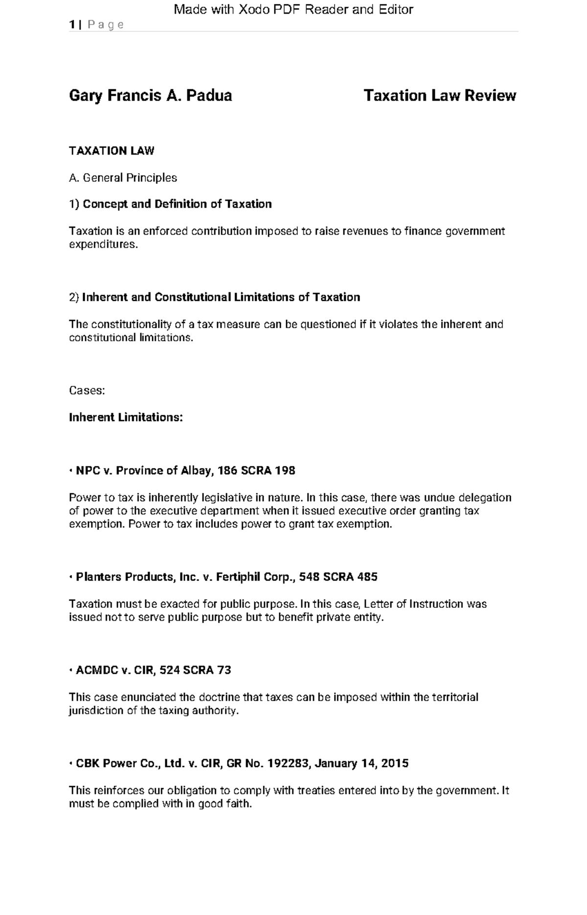 Taxation Law Review: General Principles and Case Studies (TAXATION LAW ...