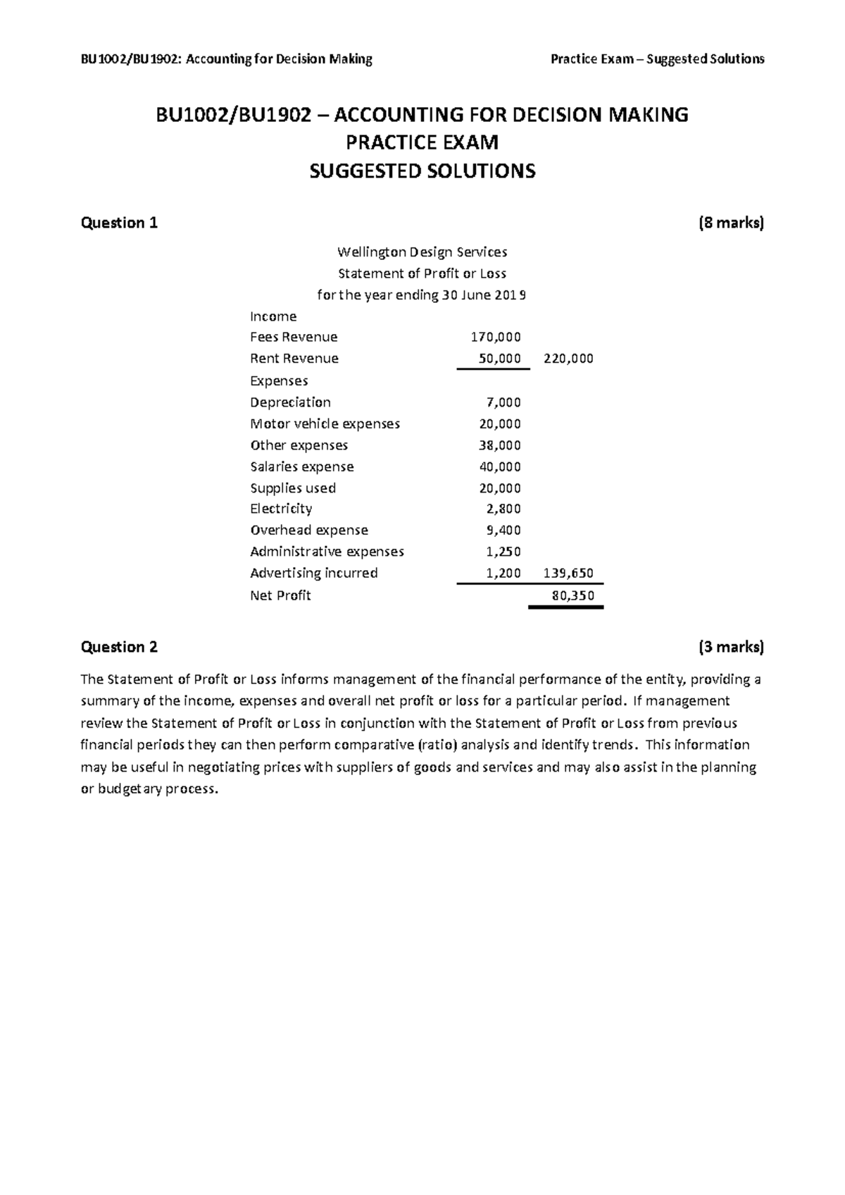 BU1002 BU1902 Sample Examination Solutions - BU1002/BU1902 – ACCOUNTING ...
