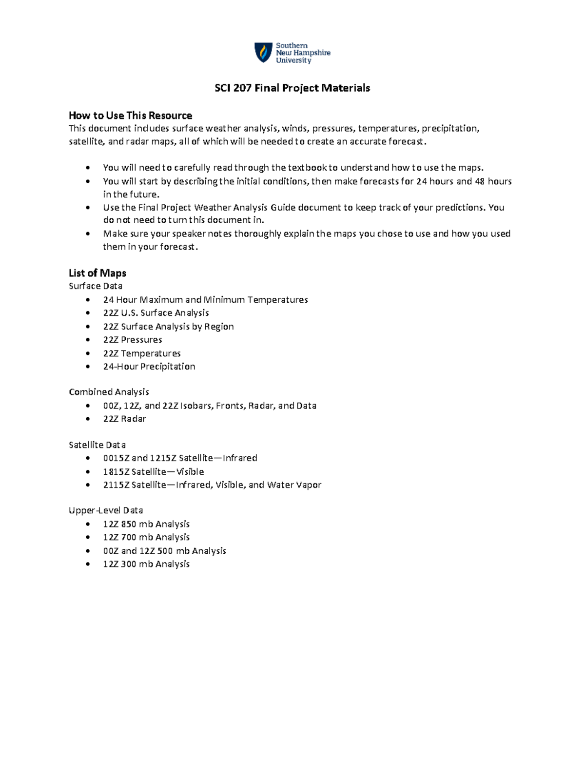 SCI 207 Final Project: Weather Analysis & Forecasting Resources - Studocu