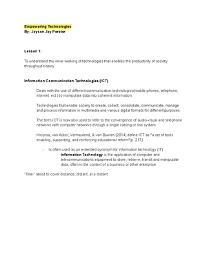 Empowerment Technologies Module 1 - Empowerment Technologies QUARTER 2 ...