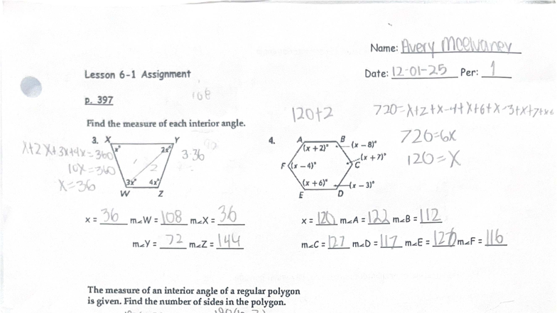 MATH 6.1 Lesson Assignment: Interior & Exterior Angles Homework - Studocu