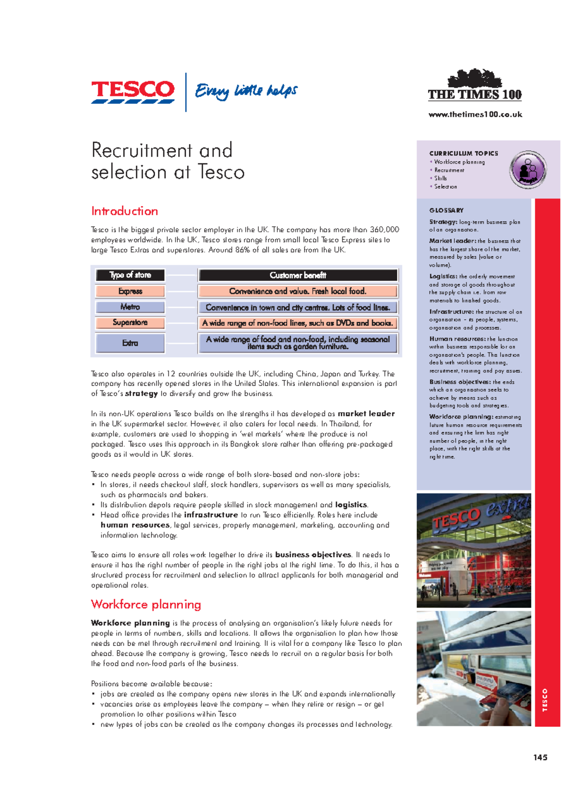 UNIT 8 - Recruitment and Selection Case Study: Tesco's HR Strategies ...