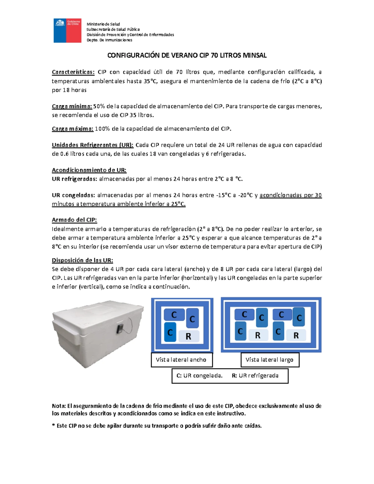 Protocolo de Transporte y Características de Caja de Vacunas CIP 35 L MINSAL - Studocu