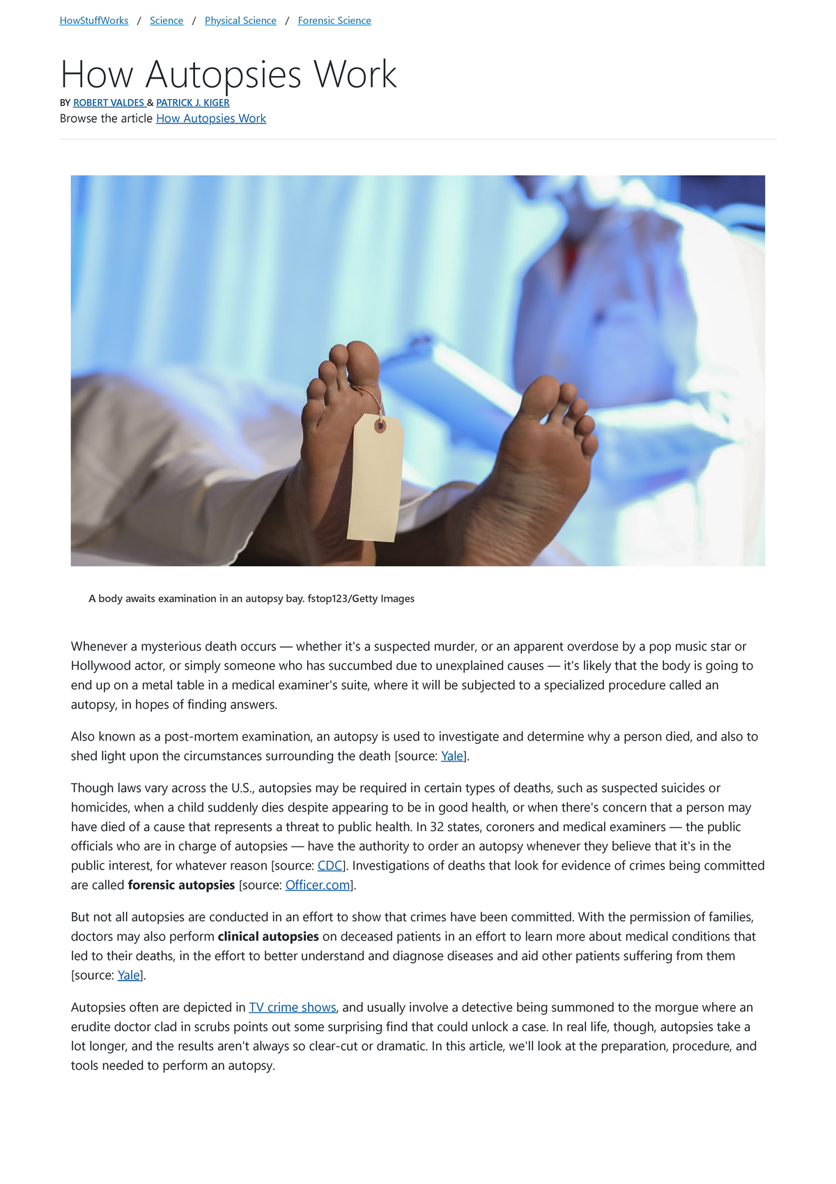 Understanding Autopsies: An Insight into Forensic Science (SCI 101 ...