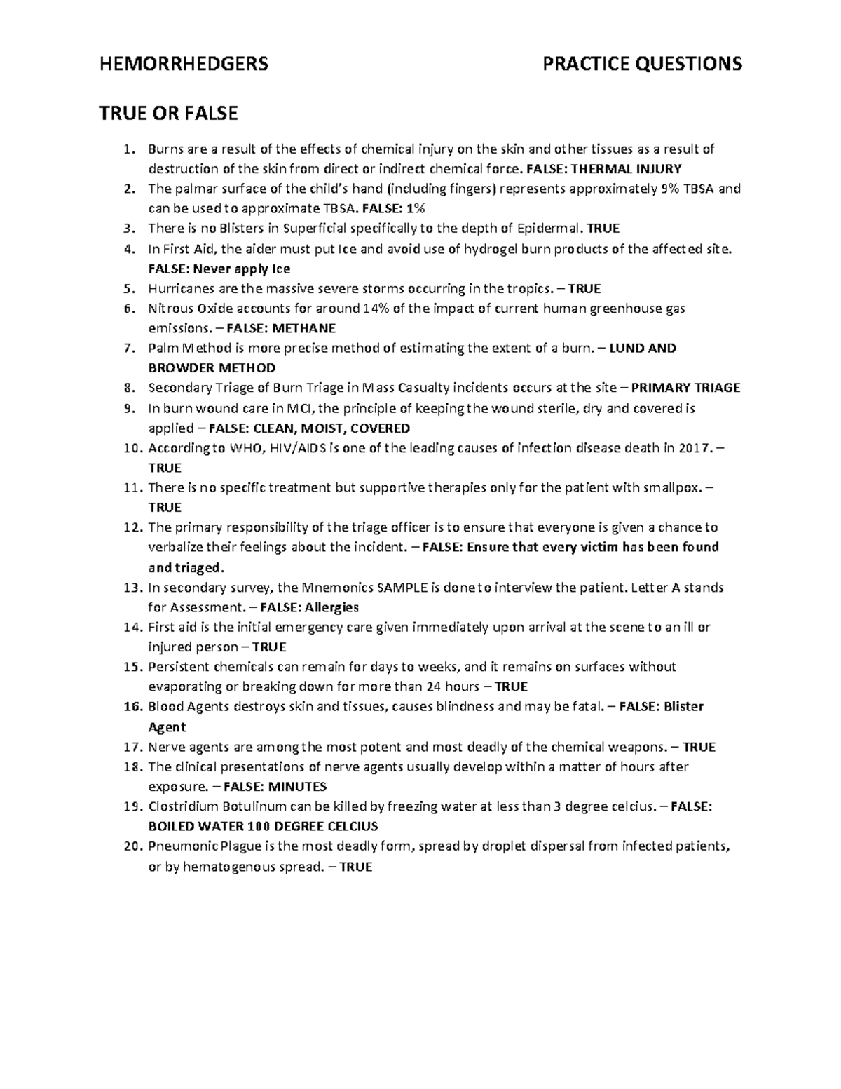 Quizbee: True or False & MCQs for Emergency Management Certification ...