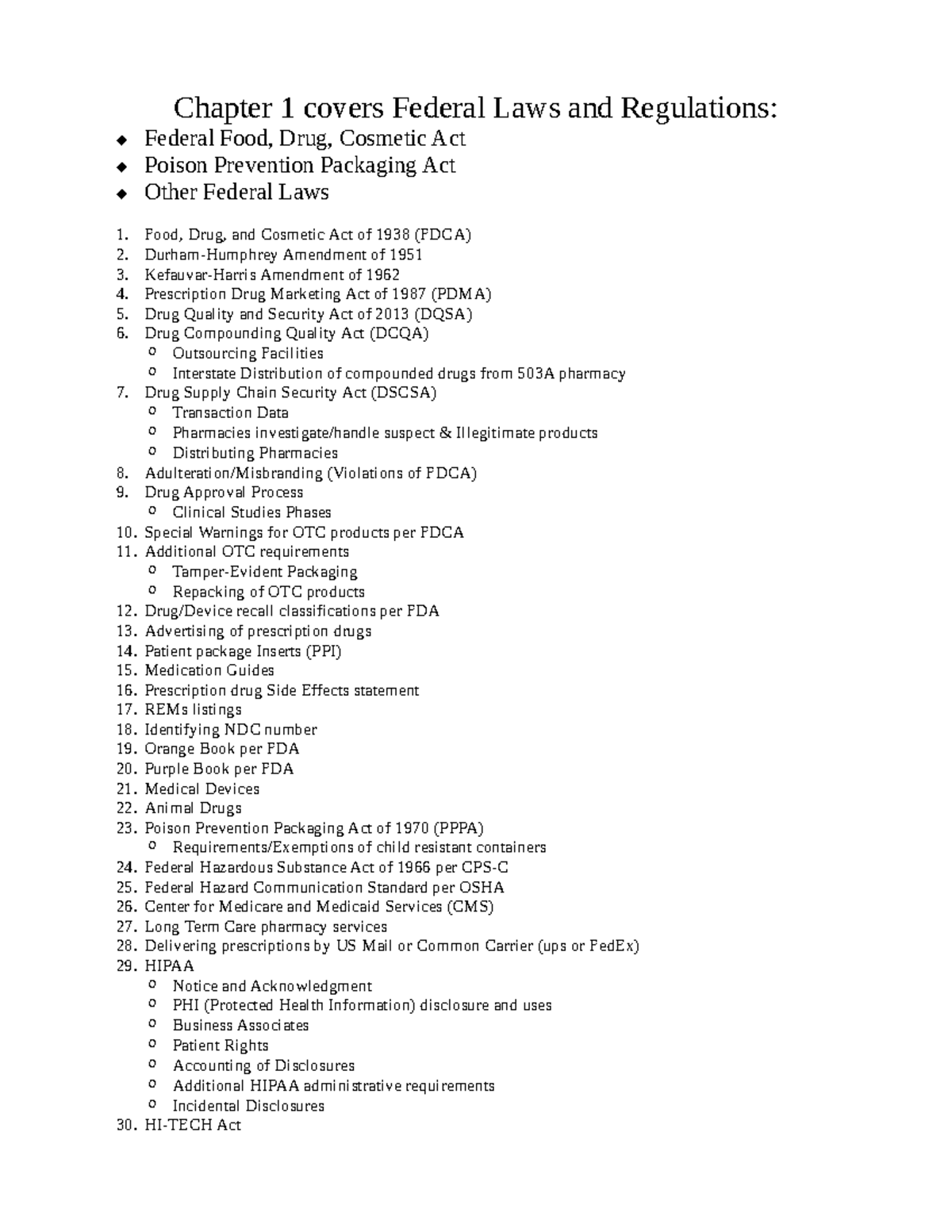 Chapter 1 - MPJE Dr. C: Federal Laws & Regulations Overview - Studocu