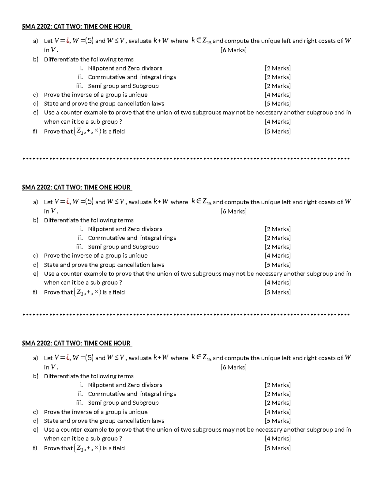 SMA 2202 CAT TWO - Practice questions on html. - SMA 2202: CAT TWO ...