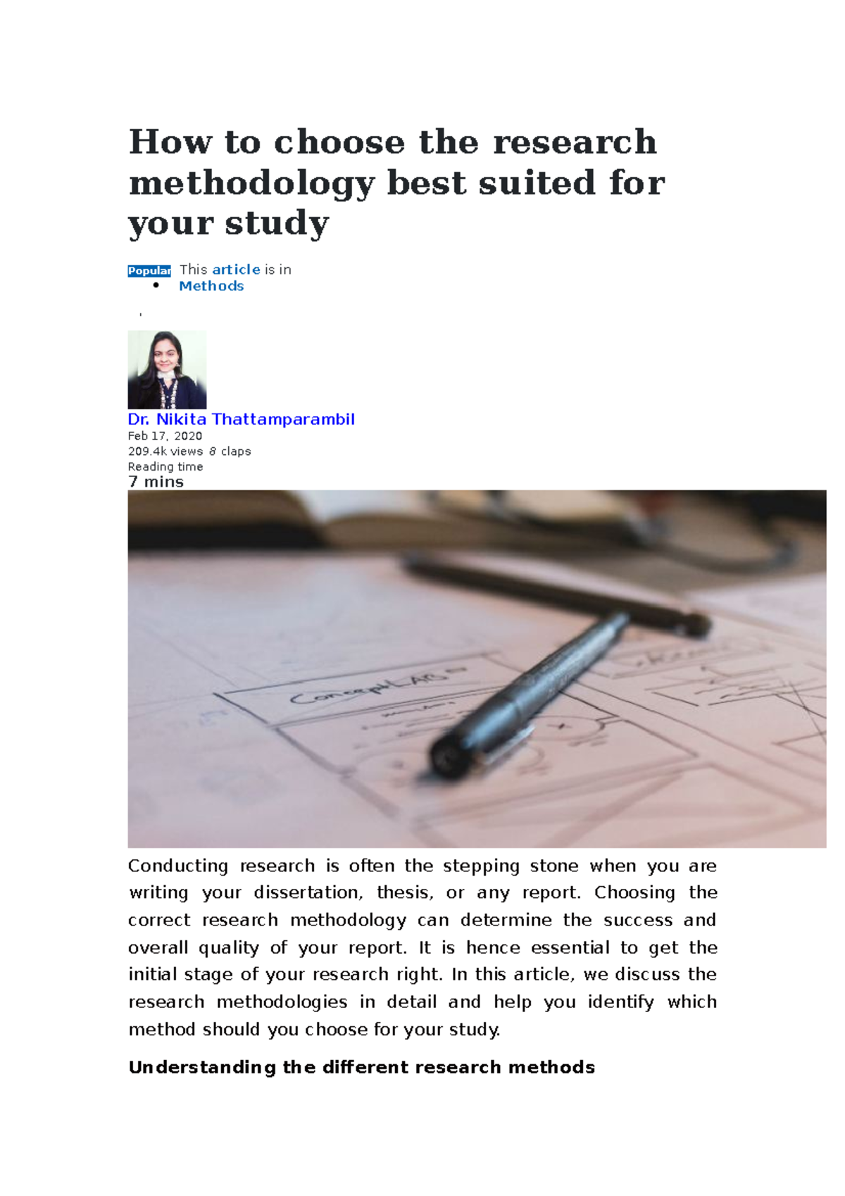 Choosing the Best Research Methodology for Your Study - Studocu