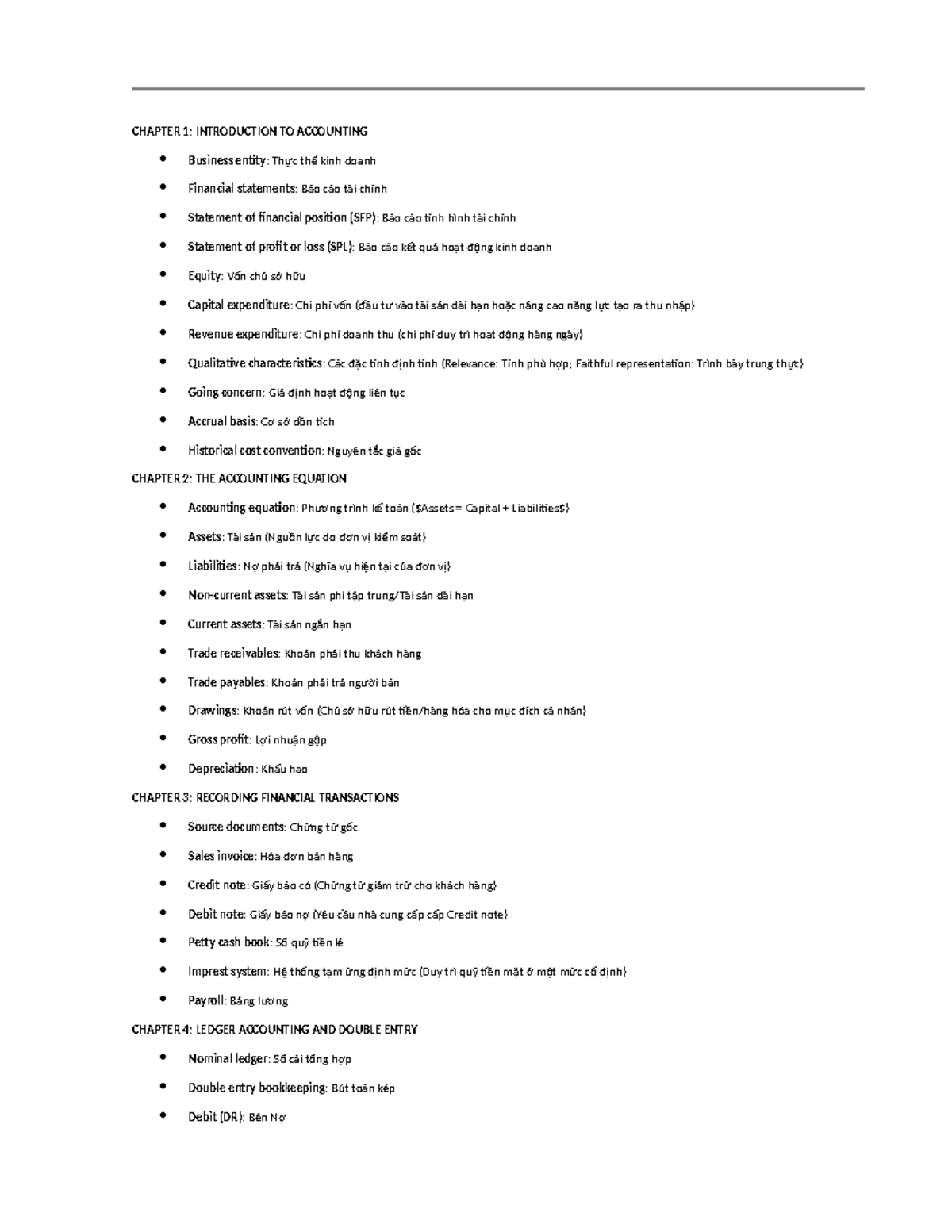 CHAPTER 1: INTRODUCTION TO ACCOUNTING - KEY CONCEPTS AND DEFINITIONS ...