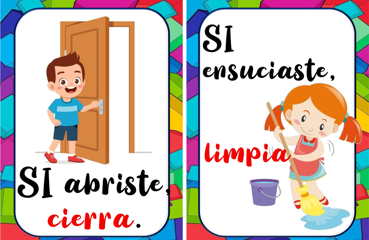Reglas del salon - Español - SI ensuciaste, limpia SI abriste cierra ...