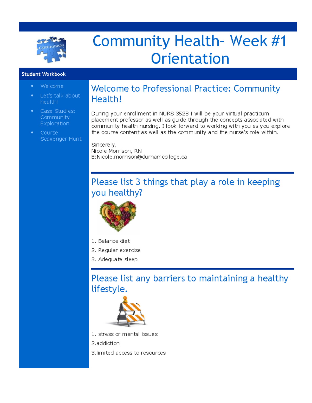 NURS 3528 Community Health Orientation: Case Studies & Resources Guide ...